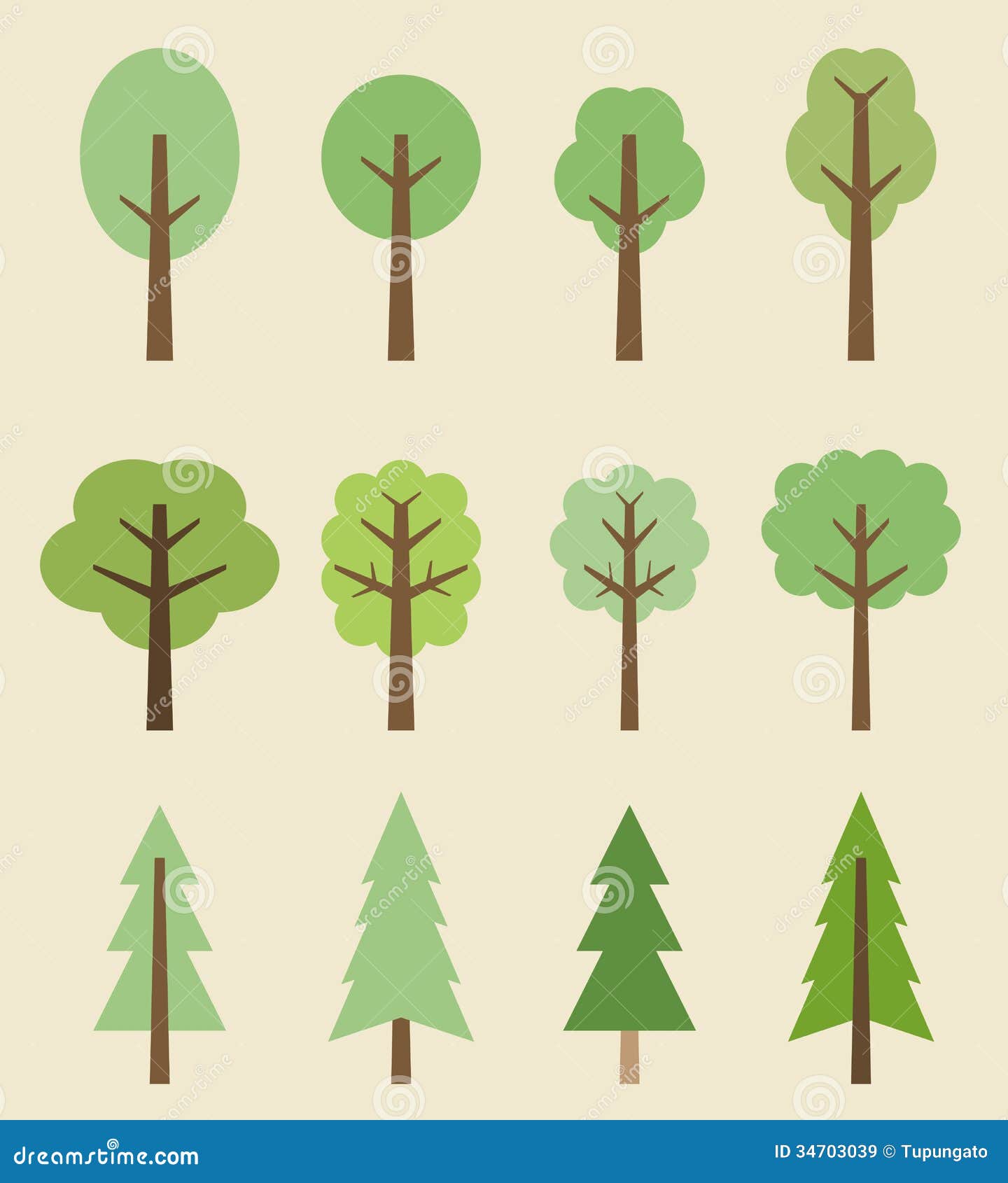 Icone dell'albero illustrazione vettoriale. Illustrazione di alberi ...