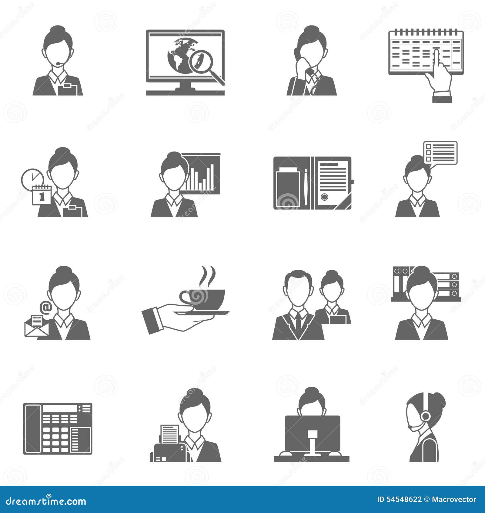 Icone Dell'assistente Personale Illustrazione Vettoriale ...