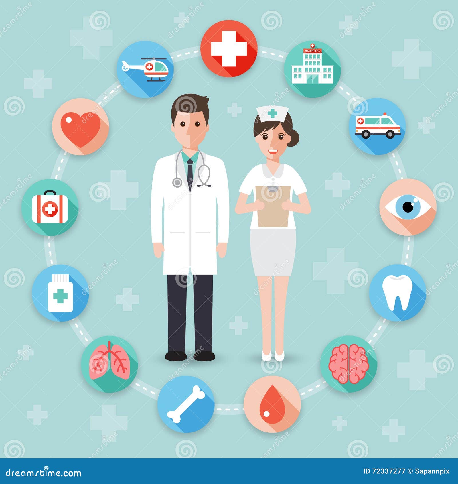 Icone Dell'ospedale E Mediche Illustrazione Vettoriale - Illustrazione ...
