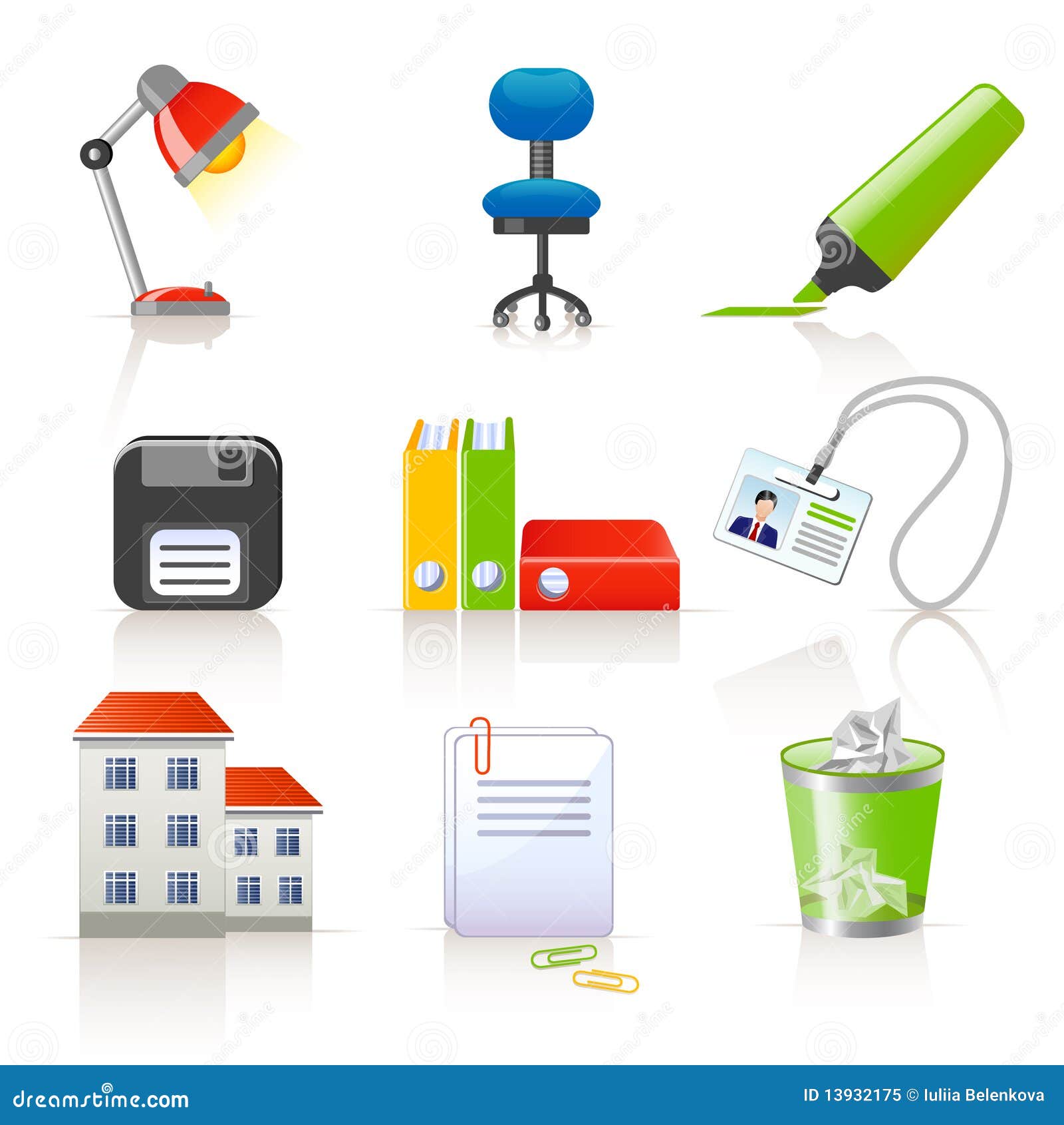 Icone dell'ufficio illustrazione vettoriale. Illustrazione di ...