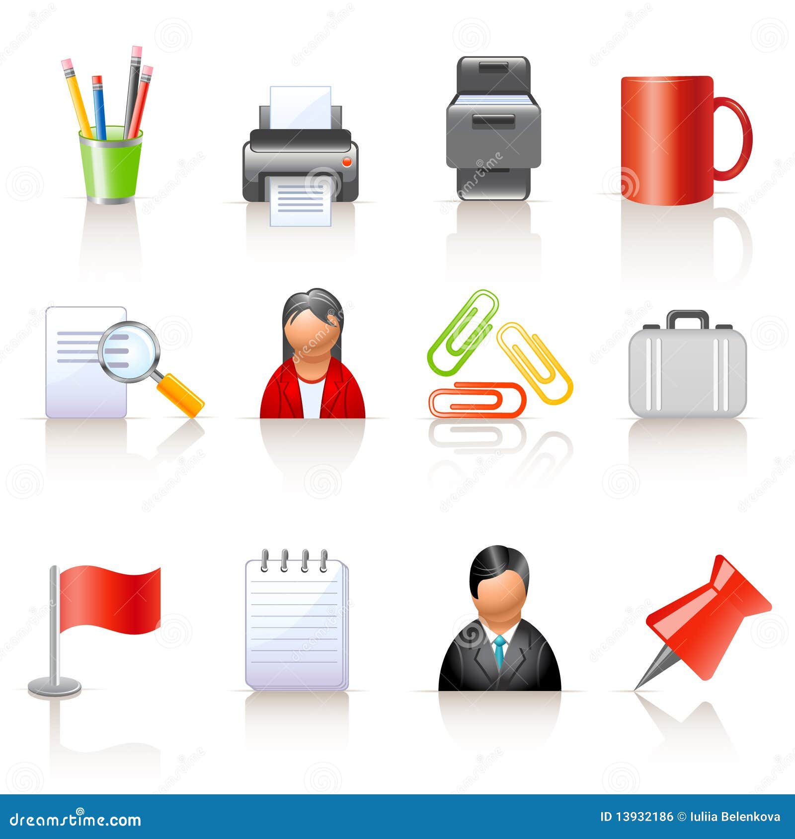 Icone dell'ufficio illustrazione vettoriale. Illustrazione di icona ...