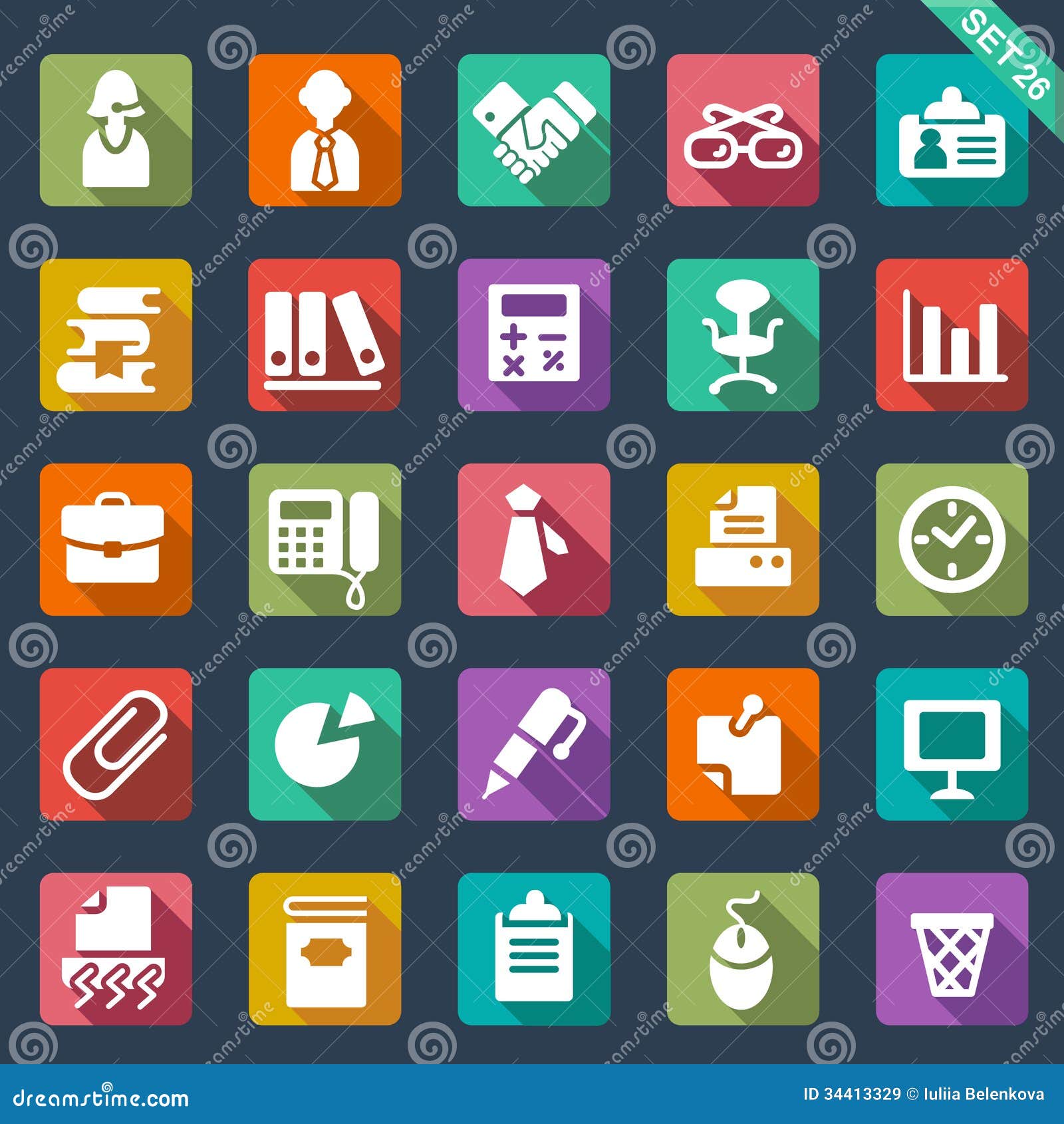 Icone dell'ufficio illustrazione vettoriale. Illustrazione di nota ...