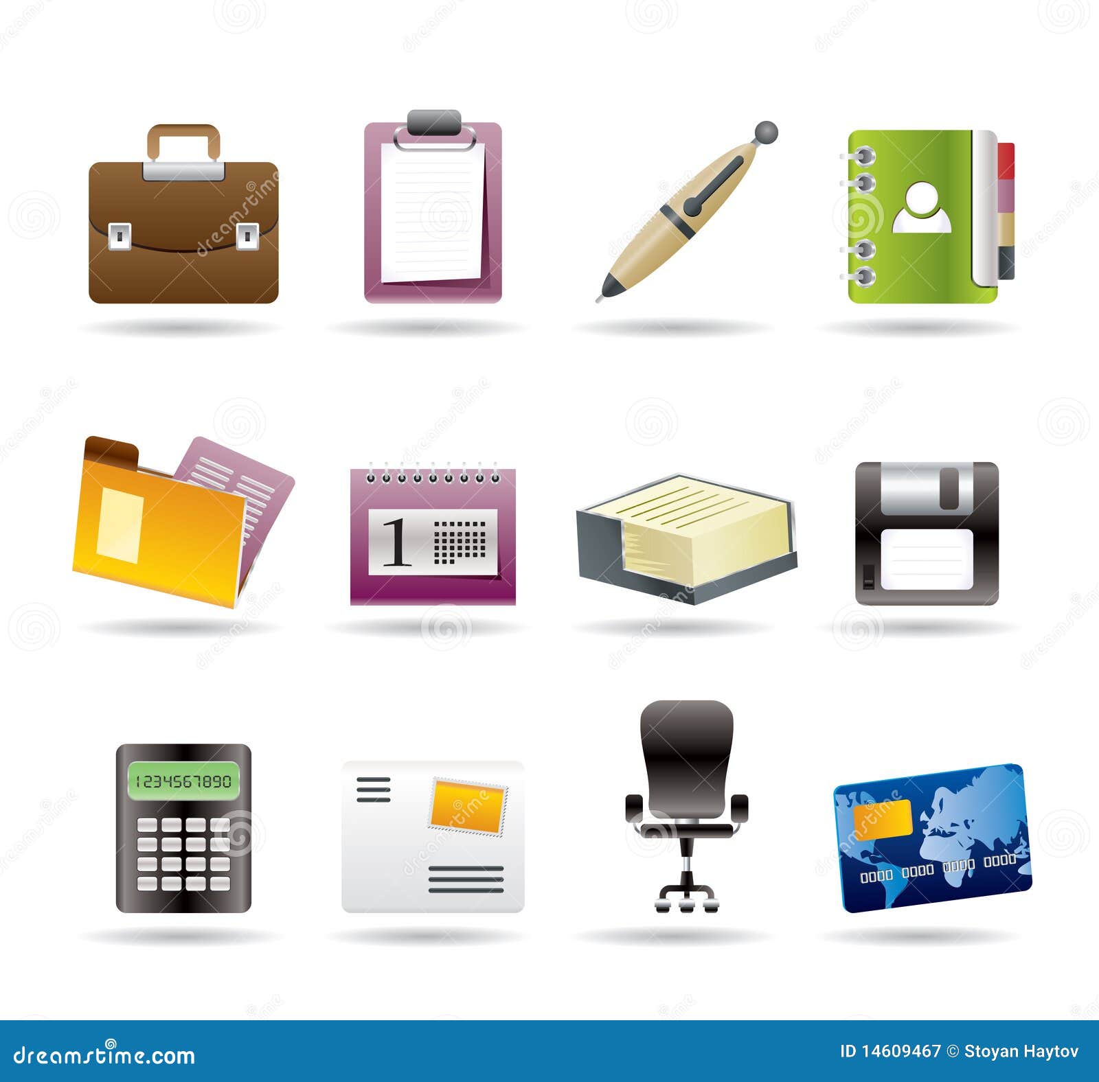 Icone Dell'ufficio E Di Affari Illustrazione Vettoriale - Illustrazione ...