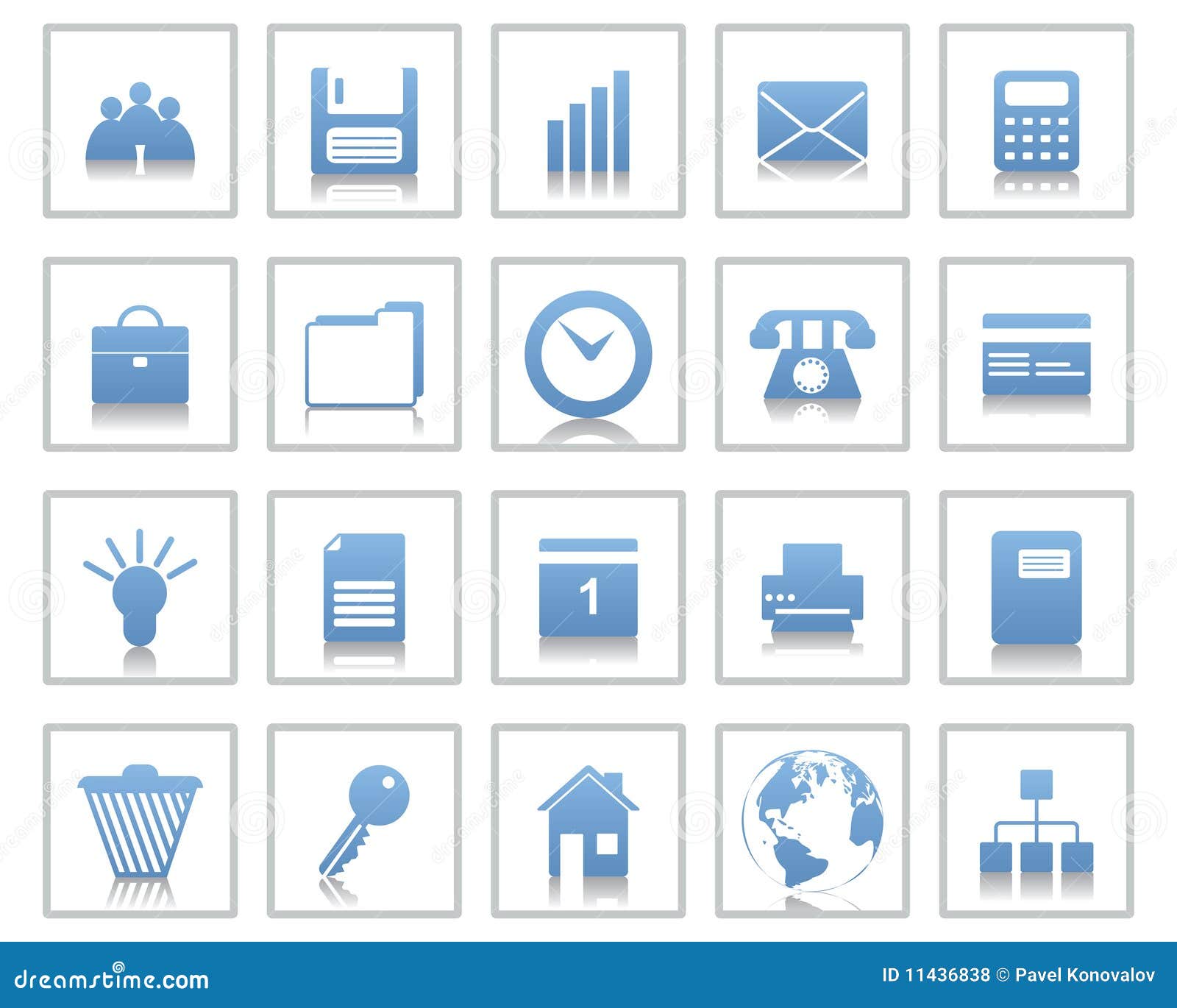 Icone Dell'ufficio E Di Affari Impostate Illustrazione Vettoriale ...