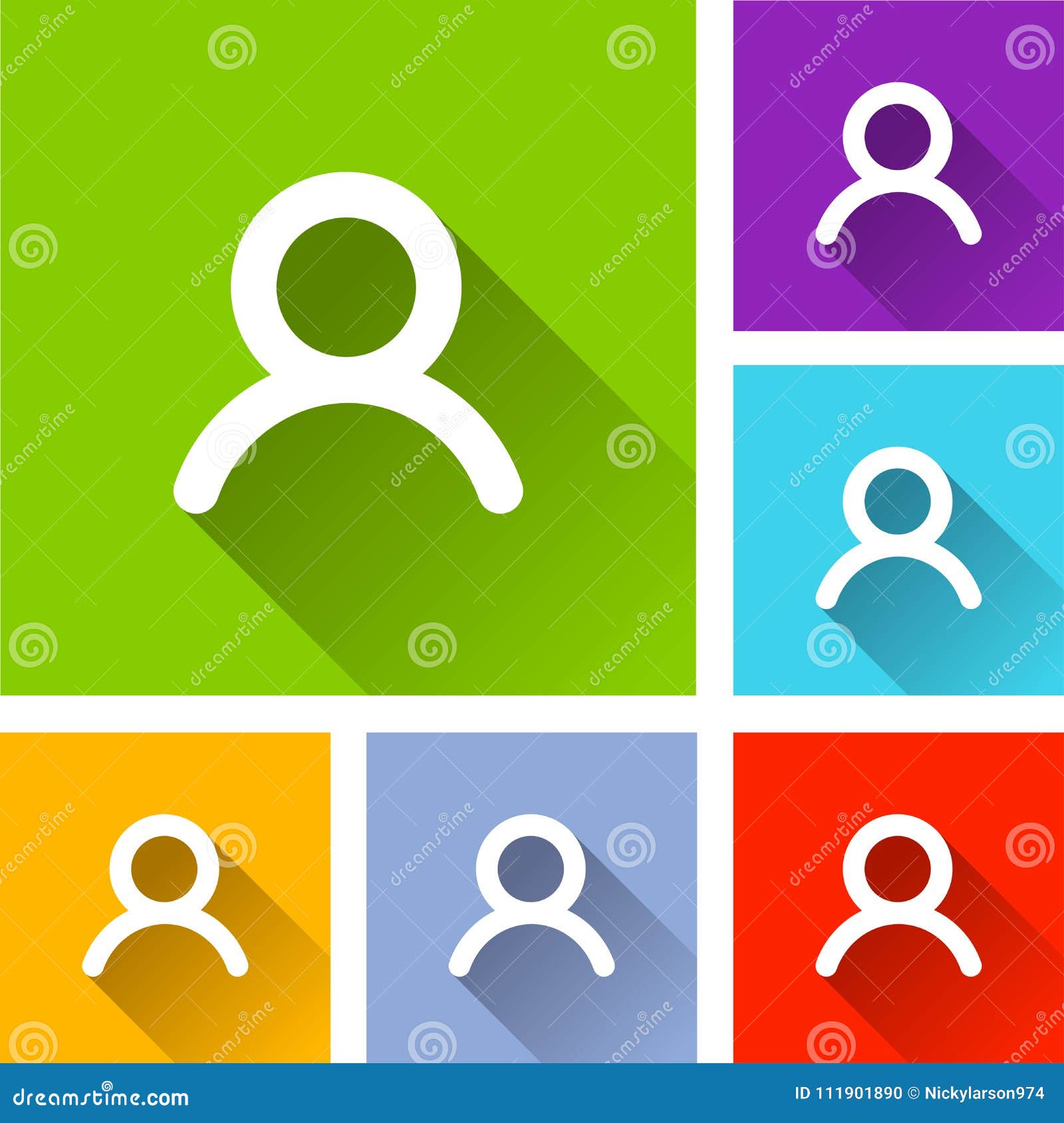 Icone Dell'utente Con Ombra Lunga Illustrazione Vettoriale ...