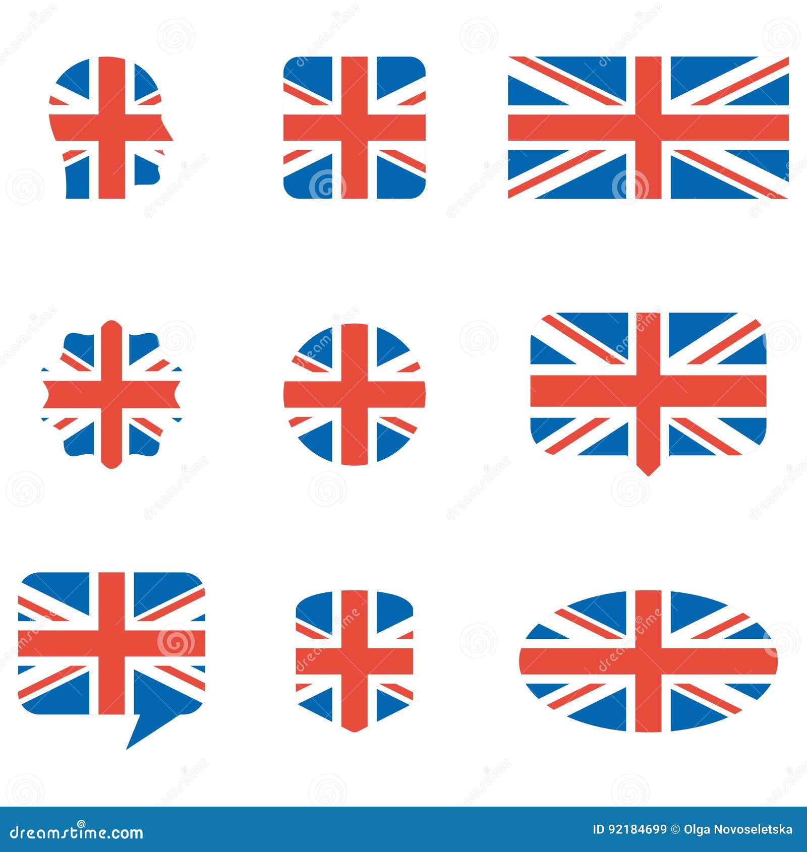 Icone Della Bandiera Di Inglese Illustrazione Vettoriale ...