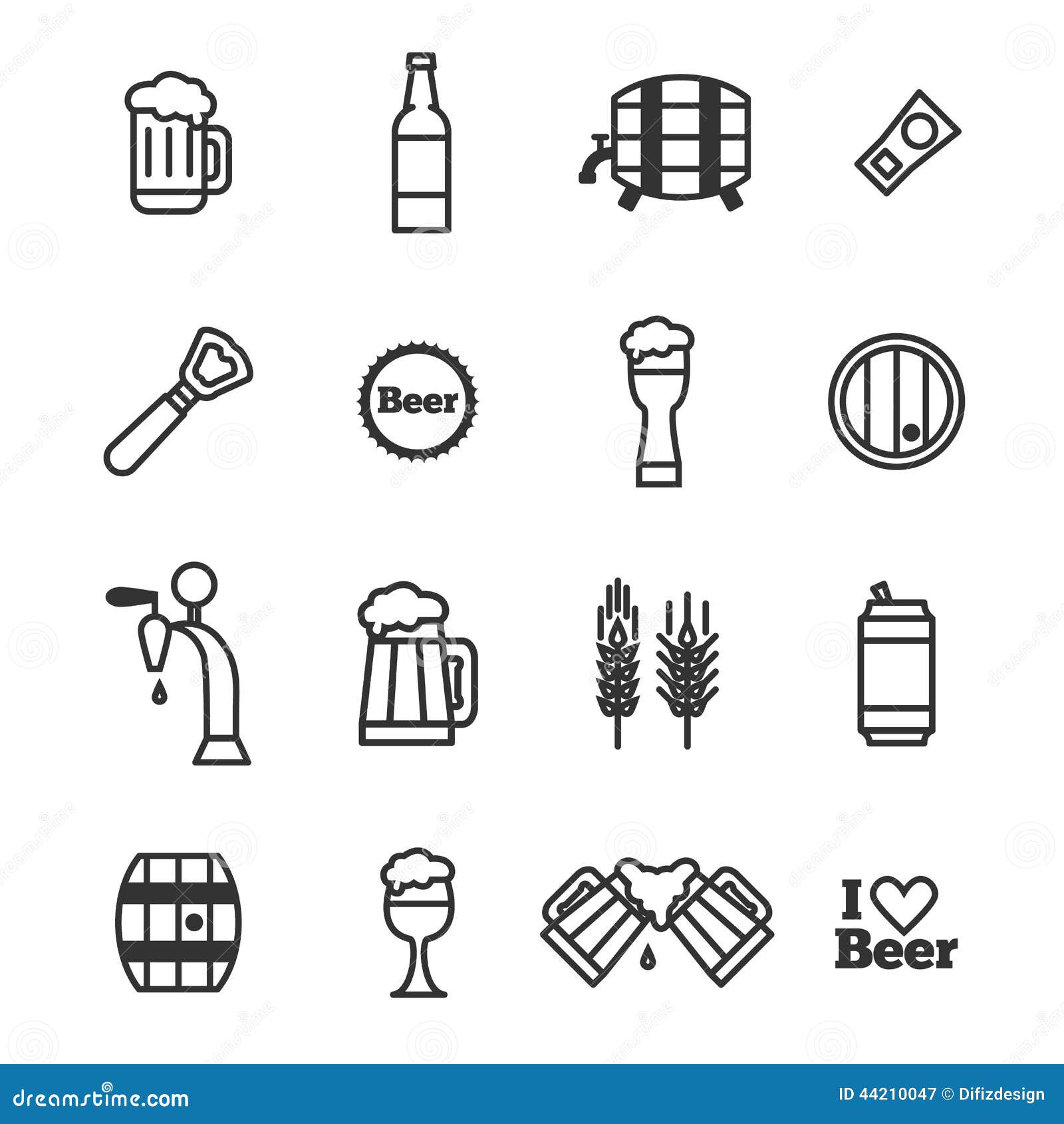 Icone Della Birra Di Vettore Illustrazione Vettoriale - Illustrazione ...