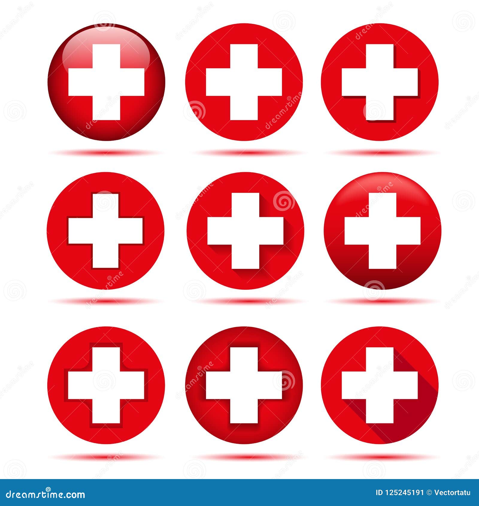 Icone della croce rossa illustrazione vettoriale. Illustrazione di ...