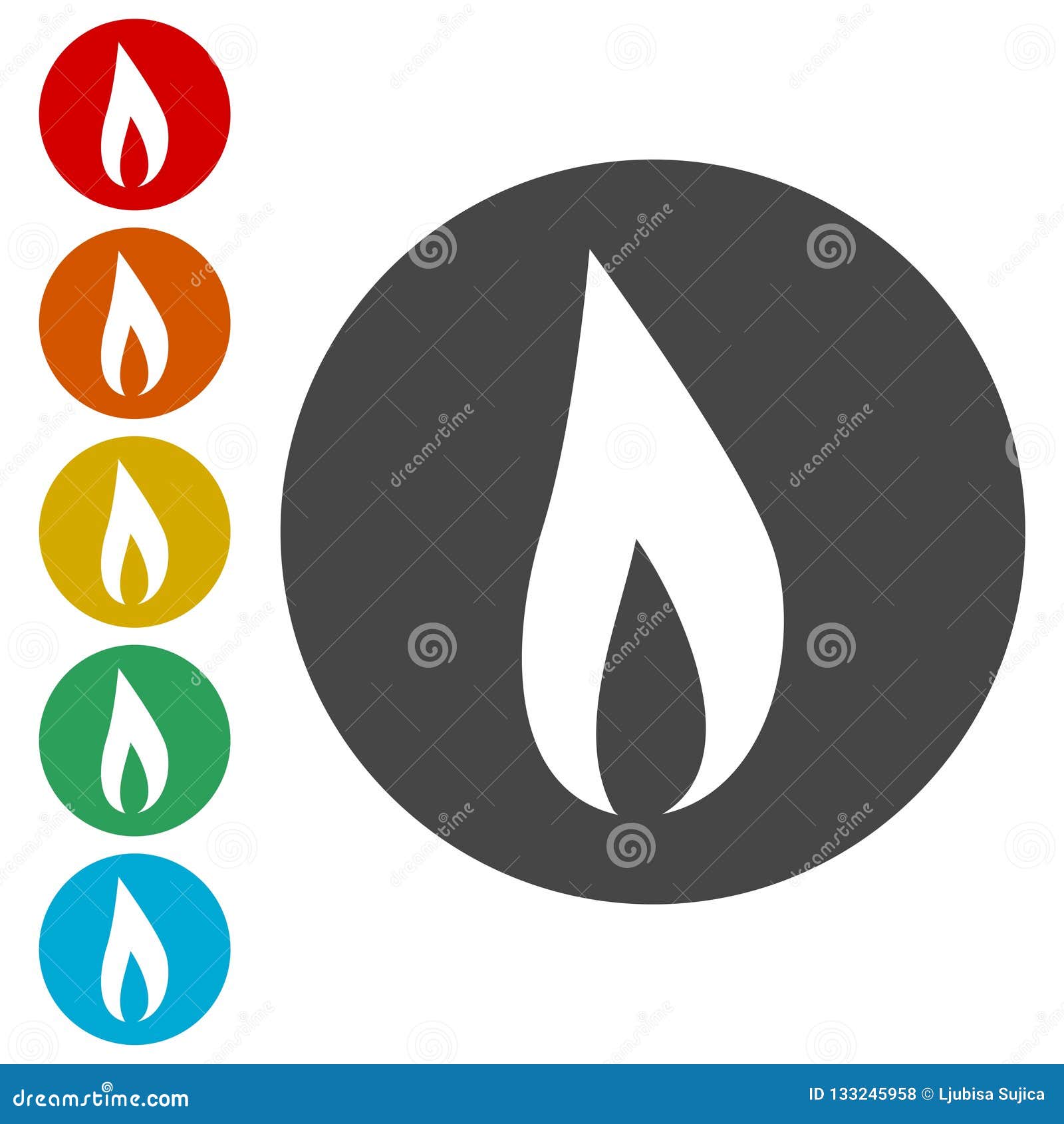 Icone della fiamma messe illustrazione vettoriale. Illustrazione di ...