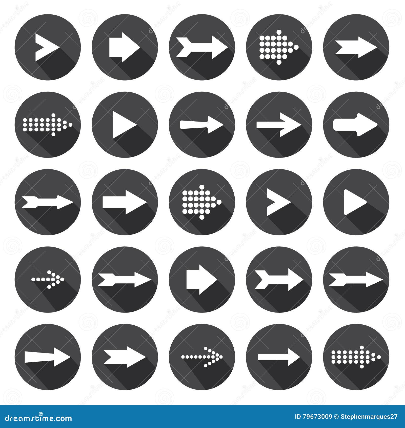 Icone Della Freccia Con Ombra Lunga Illustrazione di Stock ...