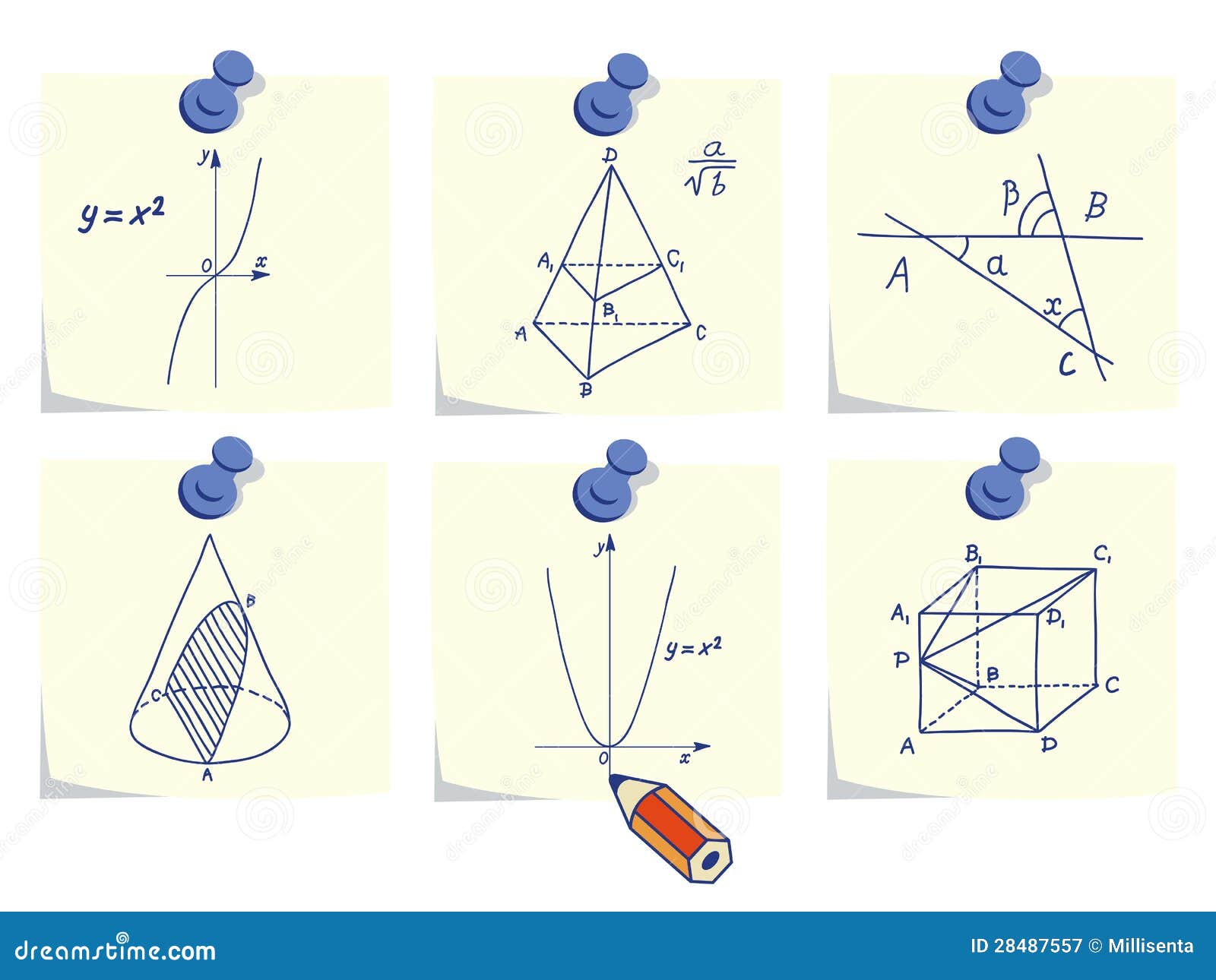 Icone Della Geometria E Di Matematica Illustrazione Vettoriale ...