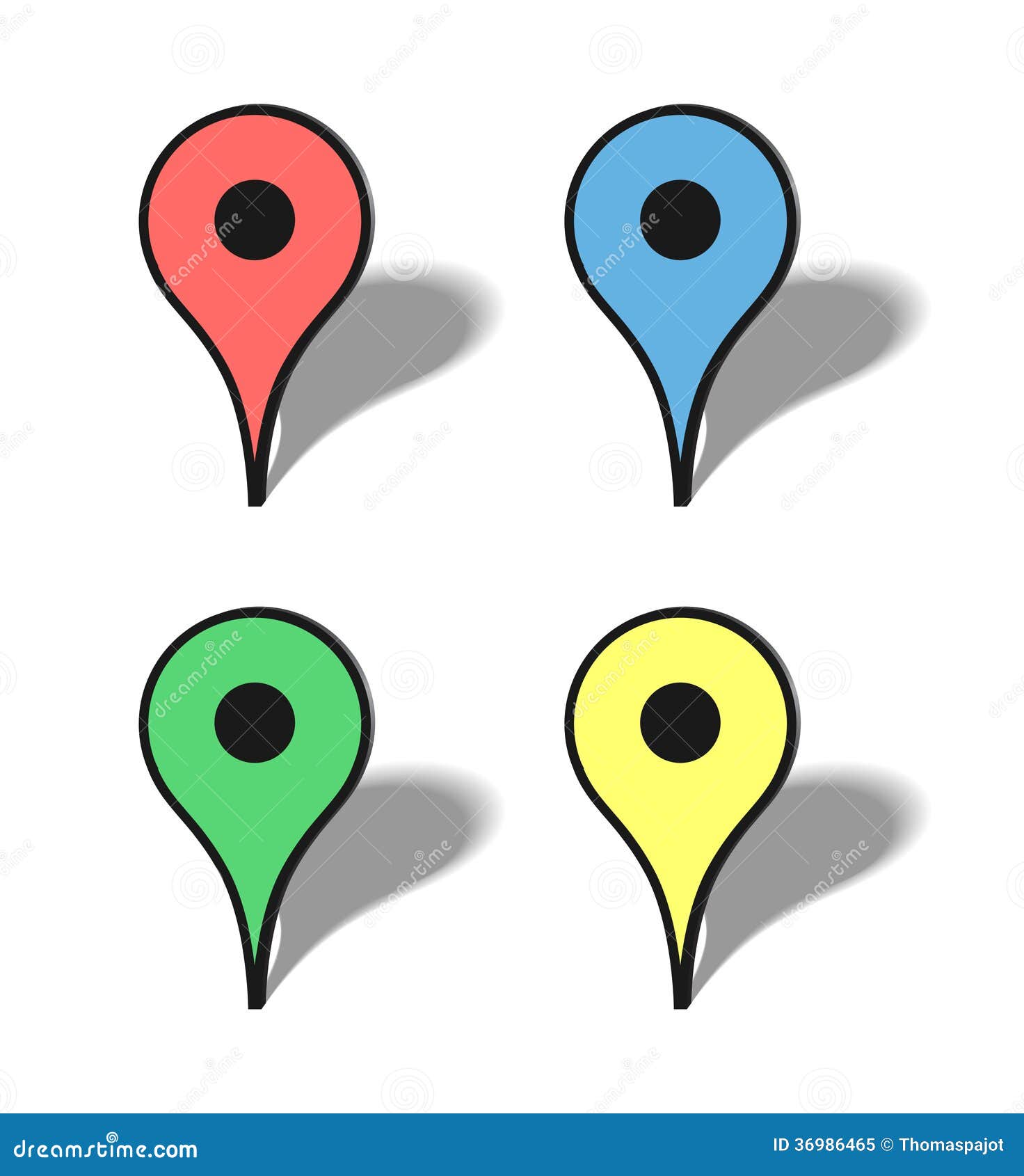 Icone Della Mappa Degli Indicatori Illustrazione Vettoriale ...