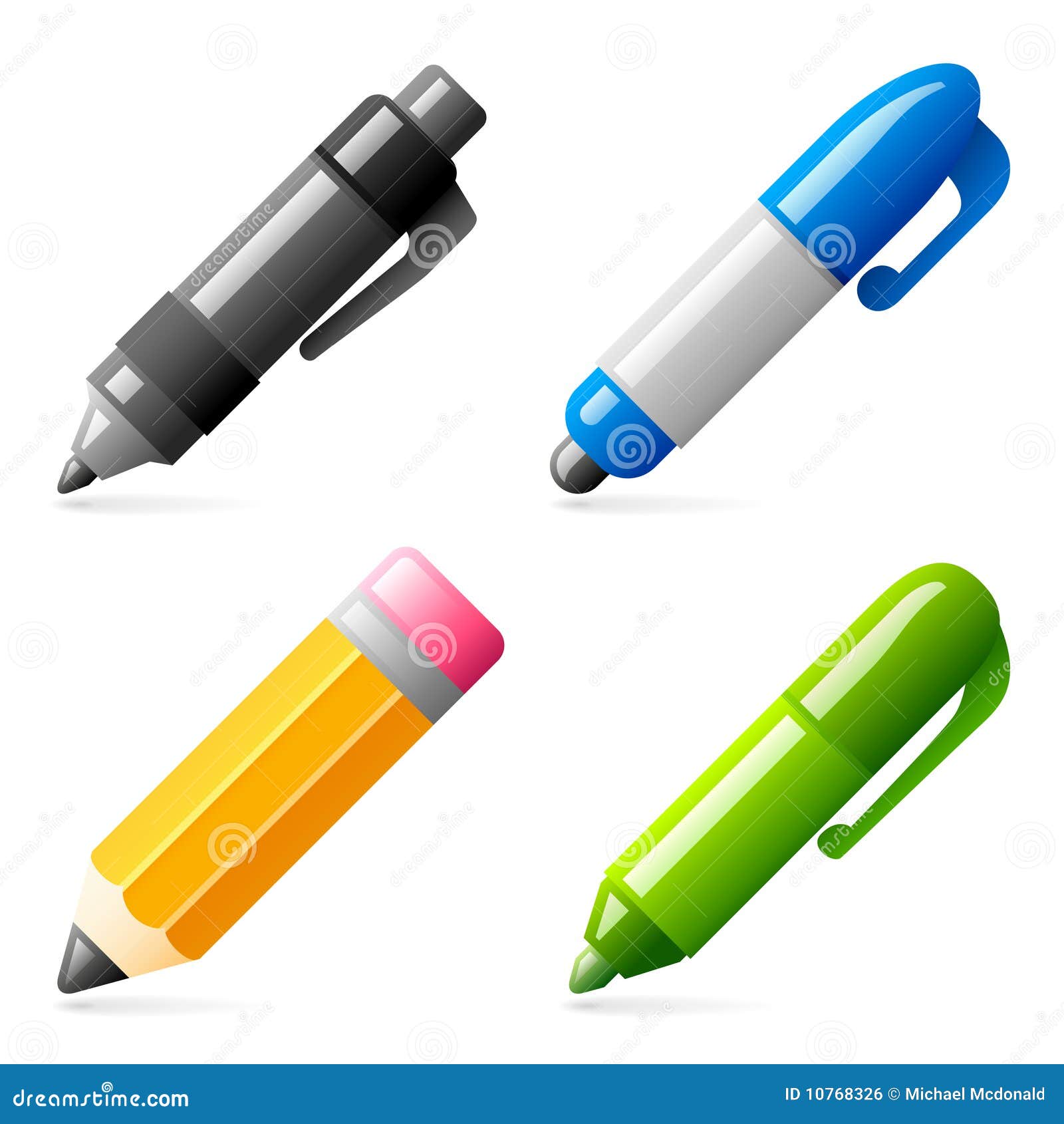 Icone Della Matita E Della Penna Illustrazione Vettoriale ...