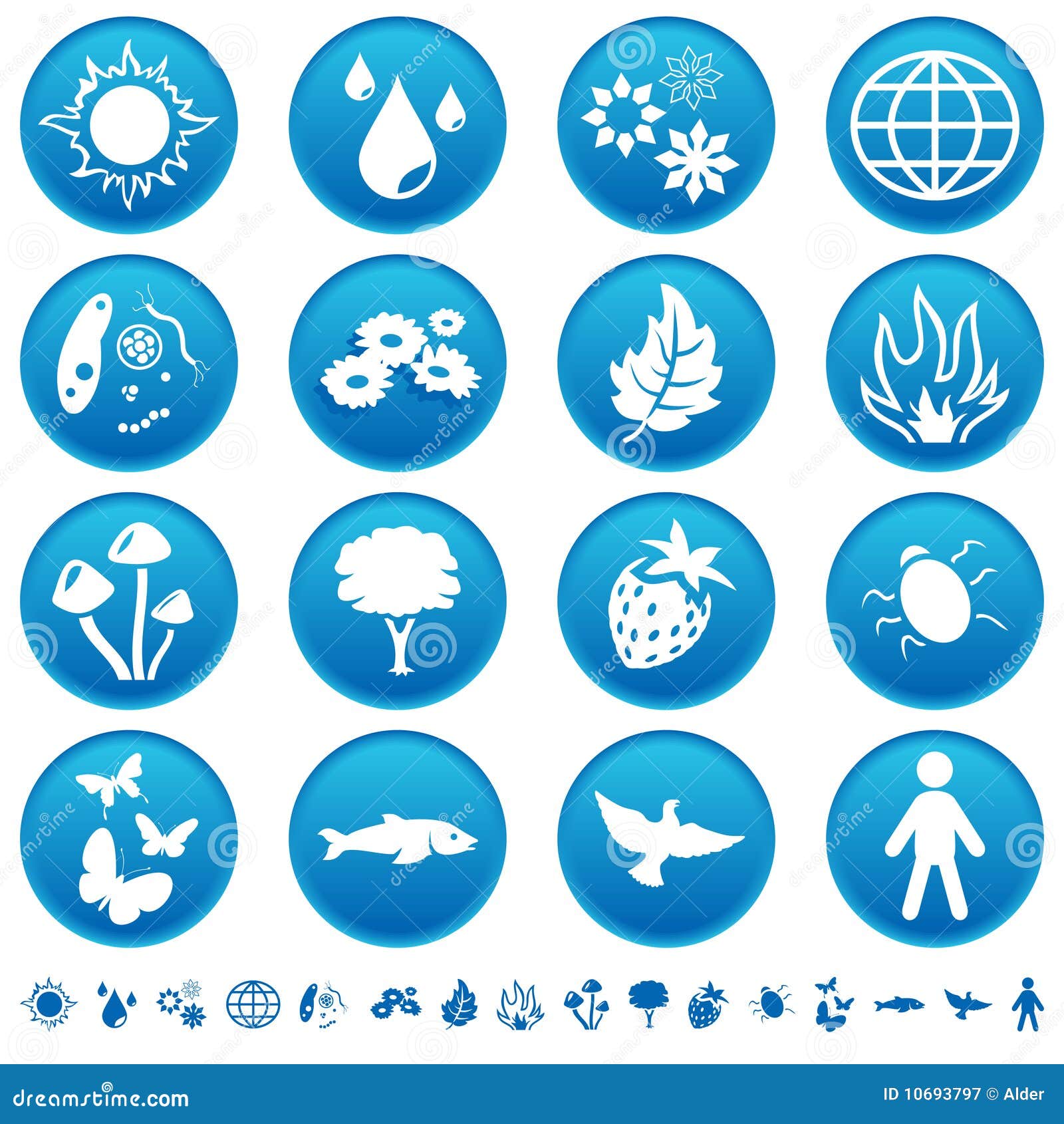 Icone della natura illustrazione vettoriale. Illustrazione di fiori ...