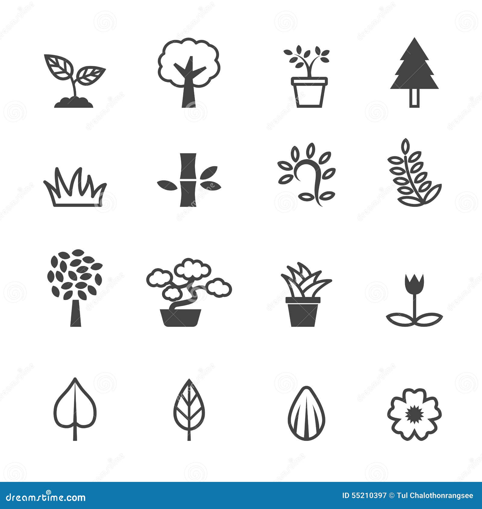 Icone della pianta illustrazione vettoriale. Illustrazione di bambù ...