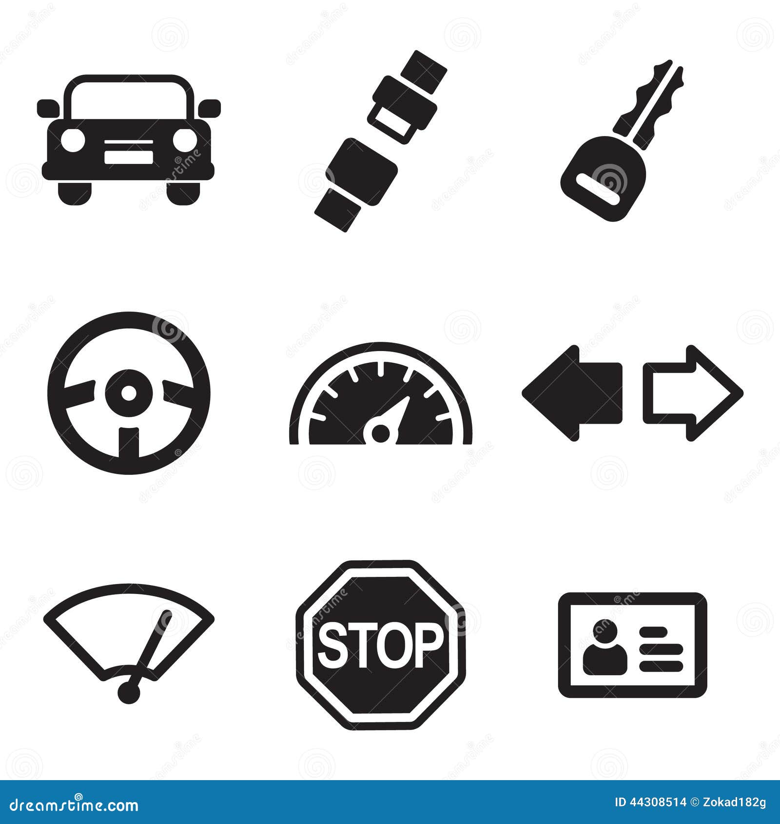 Icone della scuola guida illustrazione vettoriale. Illustrazione di ...