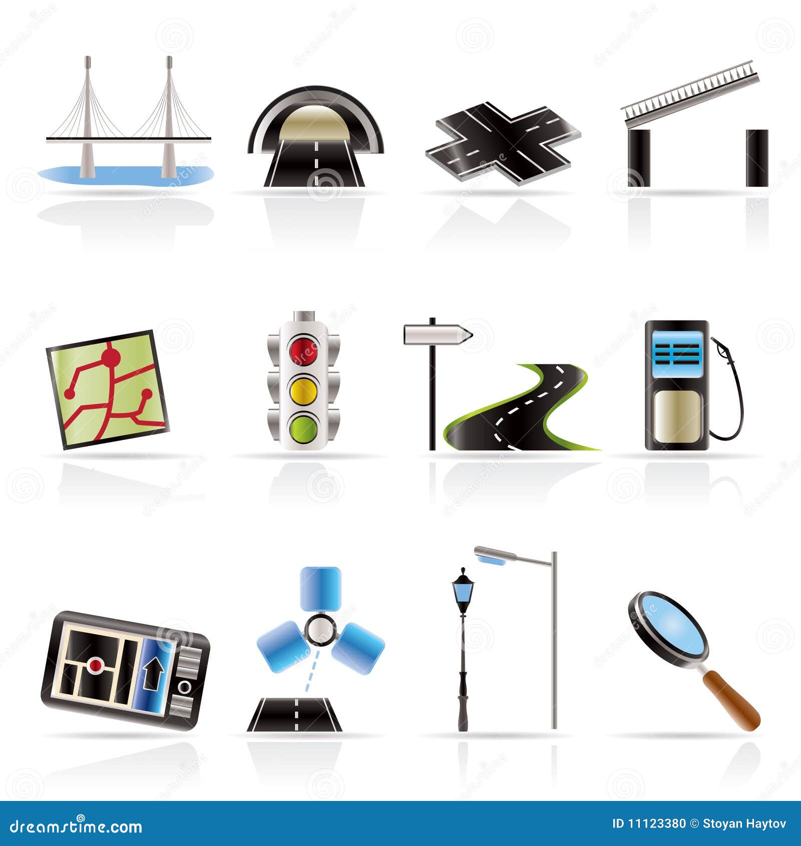 Icone Della Strada, Di Percorso E Di Corsa Illustrazione Vettoriale ...