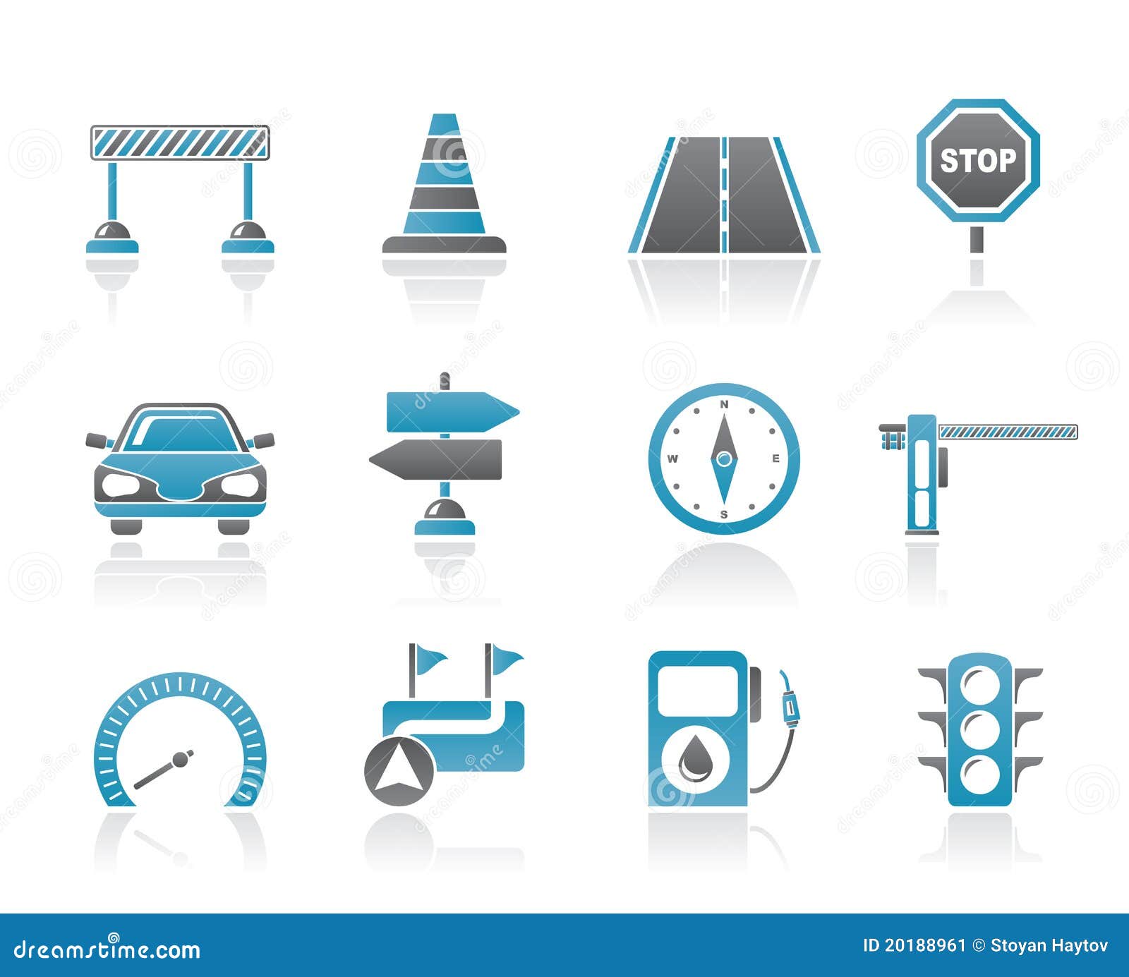 Icone Della Strada, Di Percorso E Di Traffico Illustrazione Vettoriale ...
