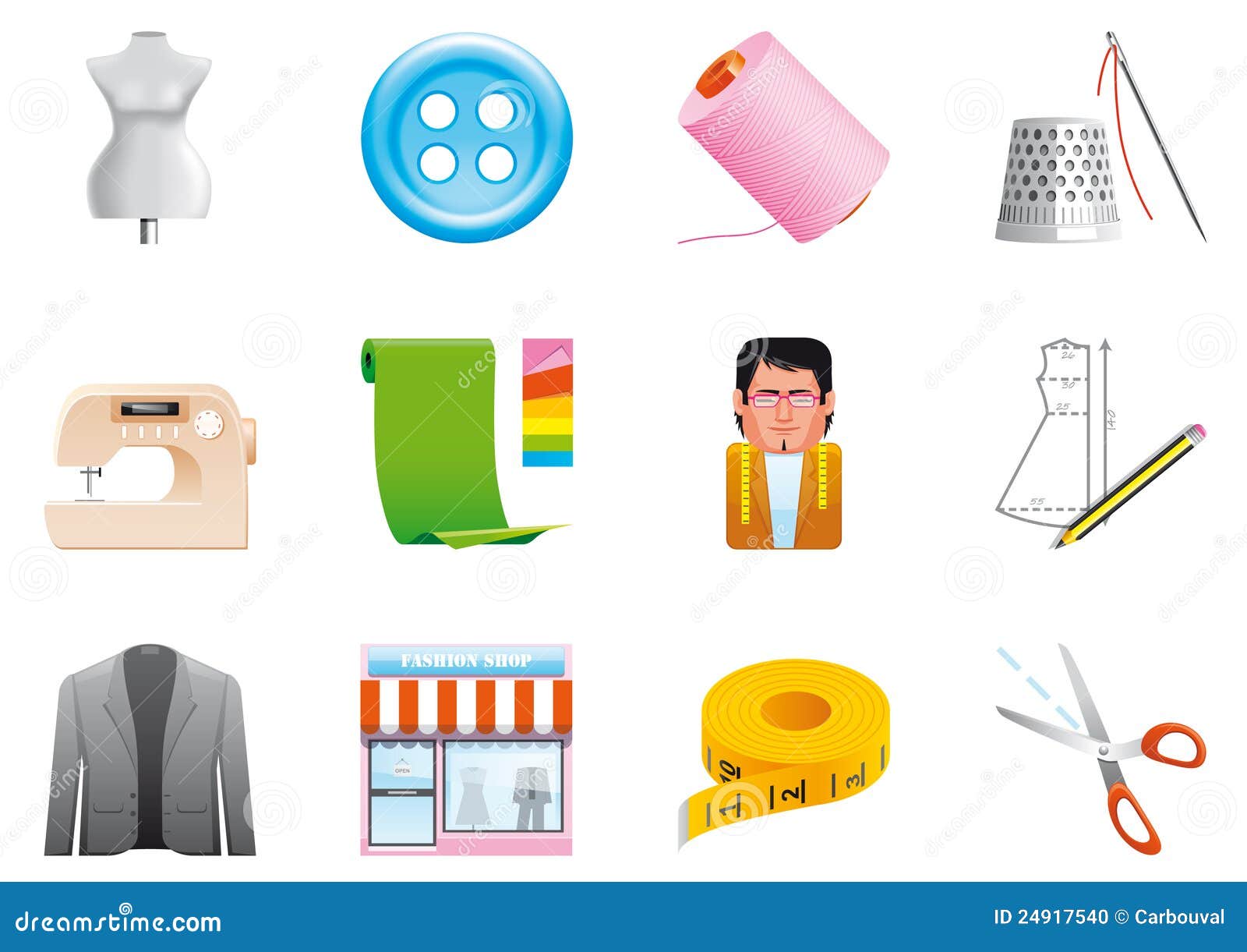 Icone della tessile illustrazione vettoriale. Illustrazione di tessuto ...