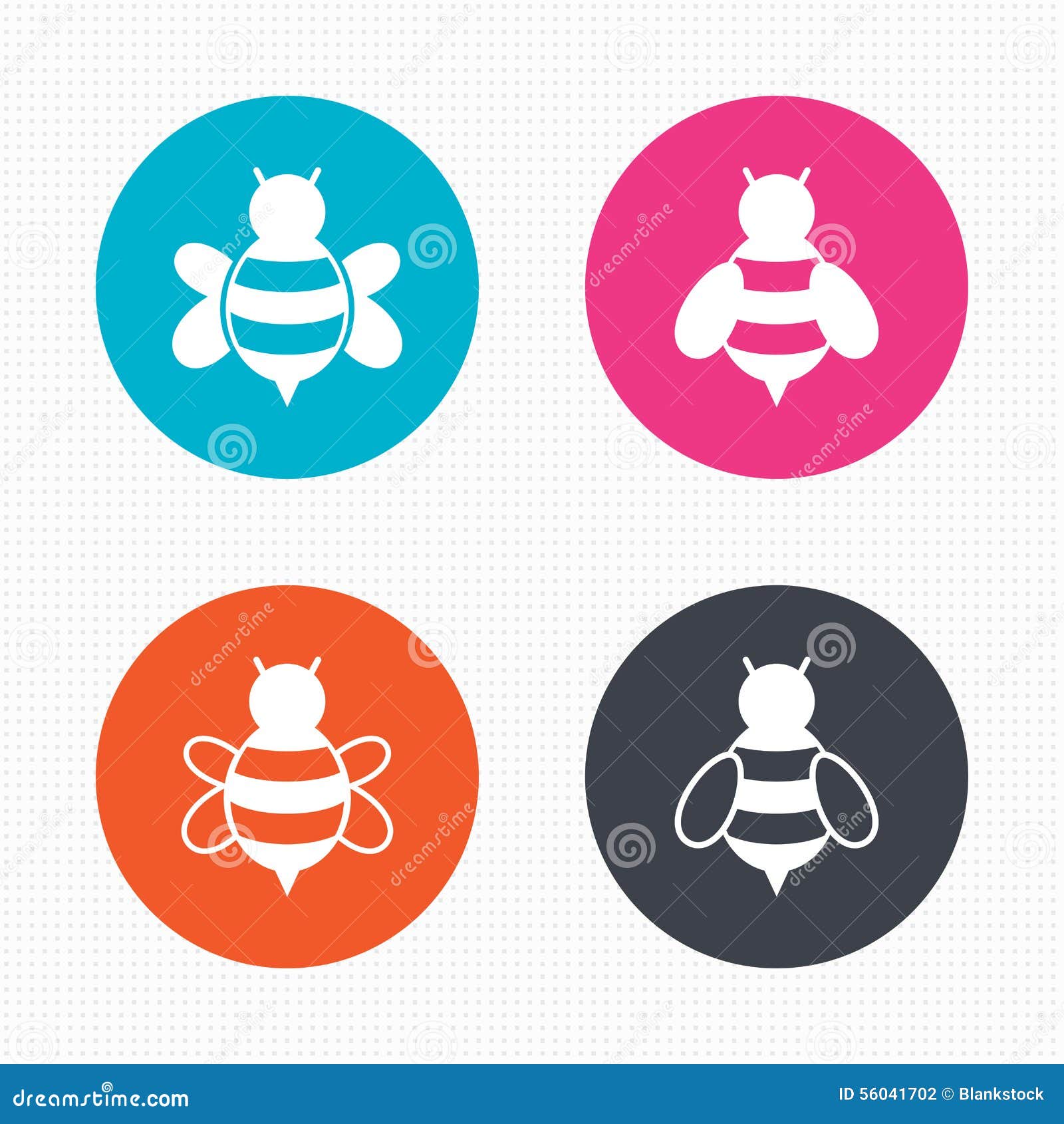 Icone Delle Api Del Miele Simboli Dei Bombi Illustrazione Vettoriale ...