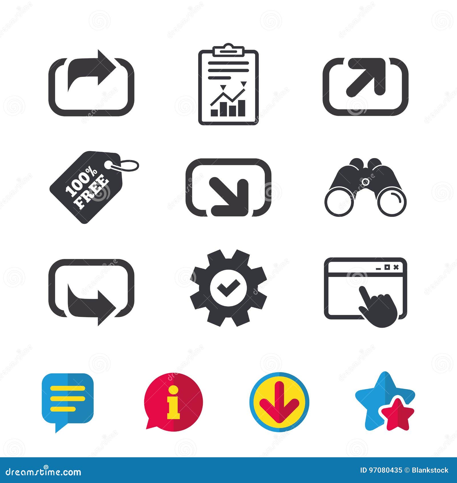 Icone Di Azione Simboli Della Parte Illustrazione Vettoriale ...