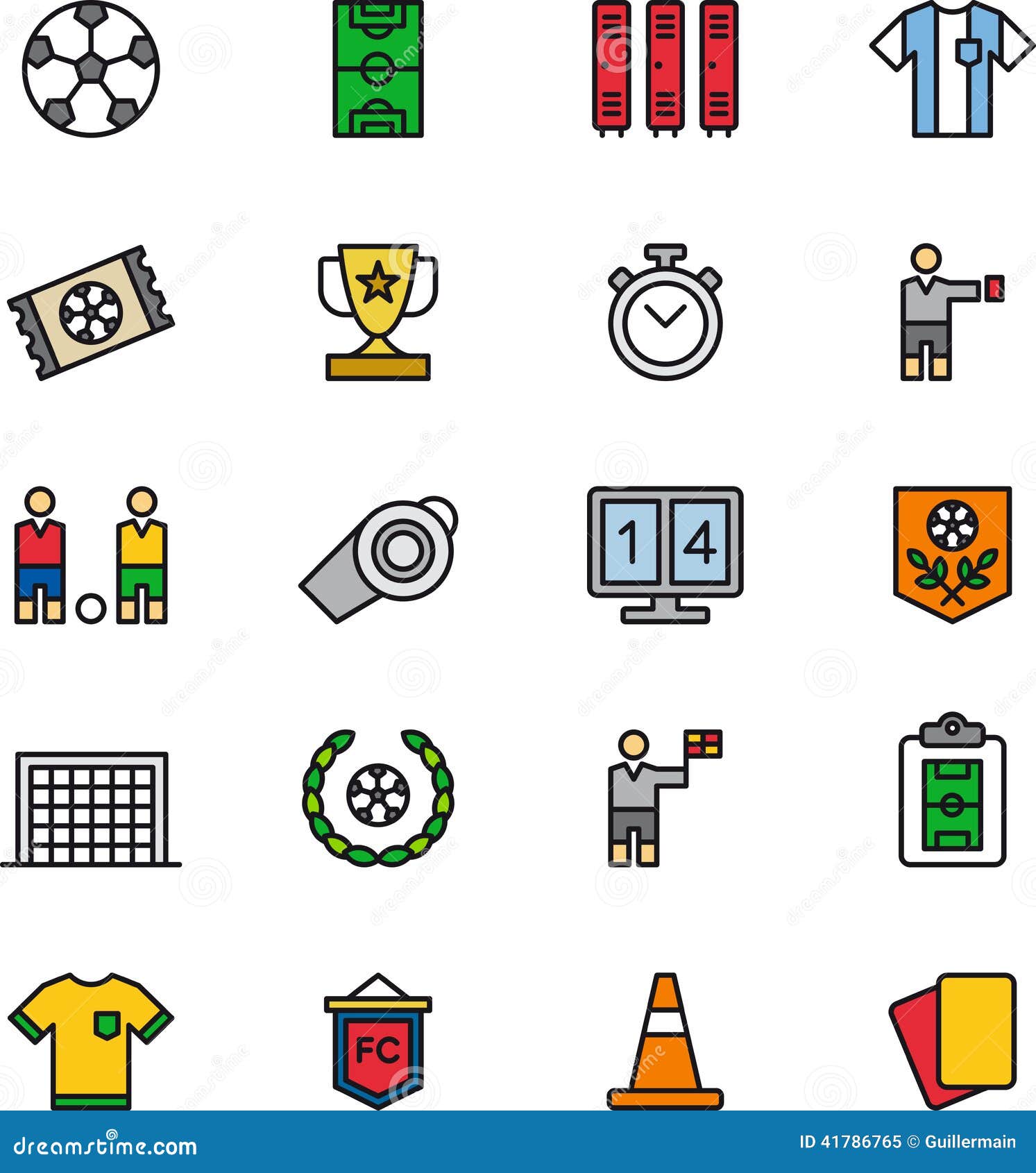 Icone di calcio illustrazione vettoriale. Illustrazione di campionato ...