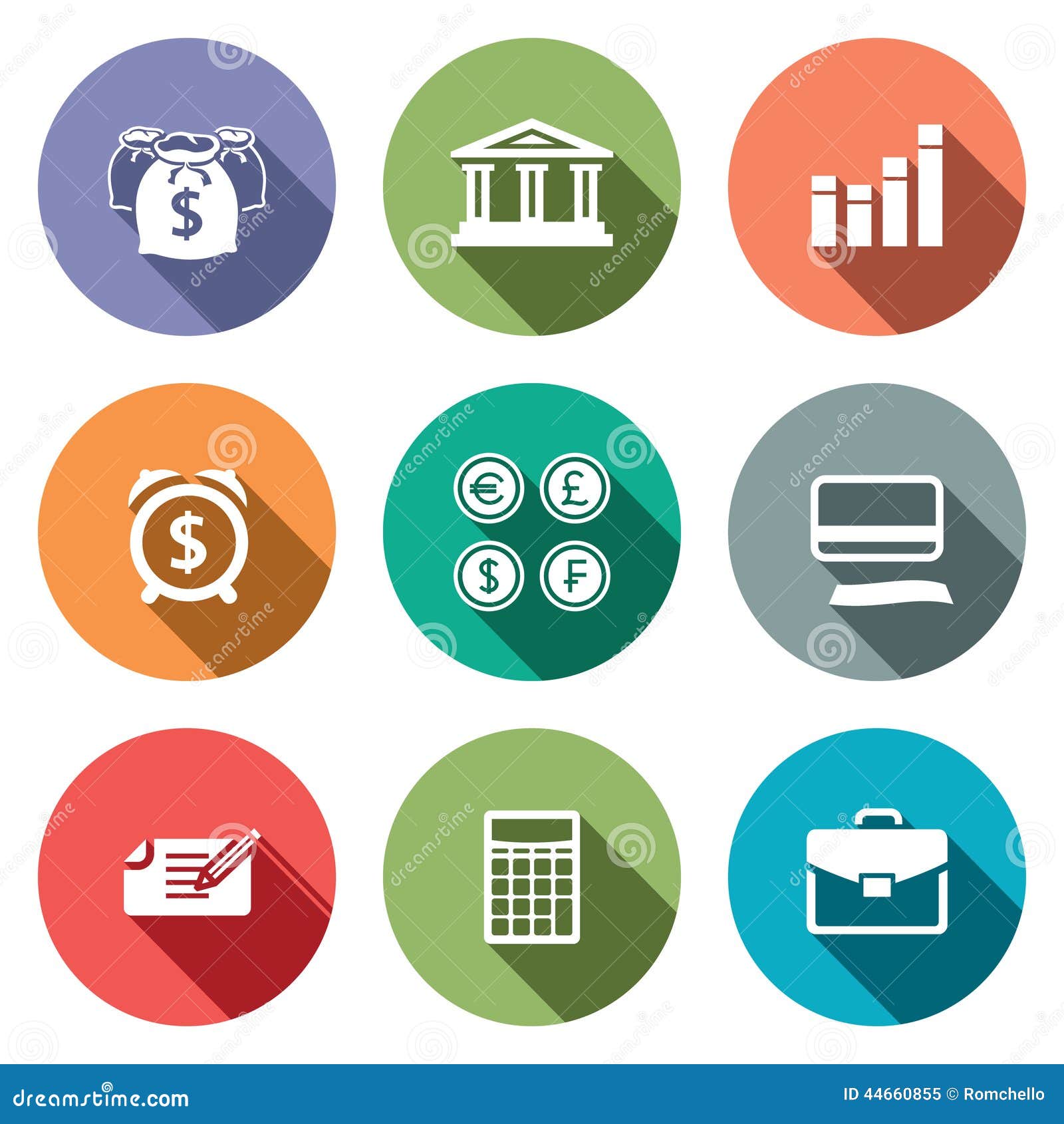 Icone Di Finanza Dei Soldi Messe Illustrazione di Stock - Illustrazione ...