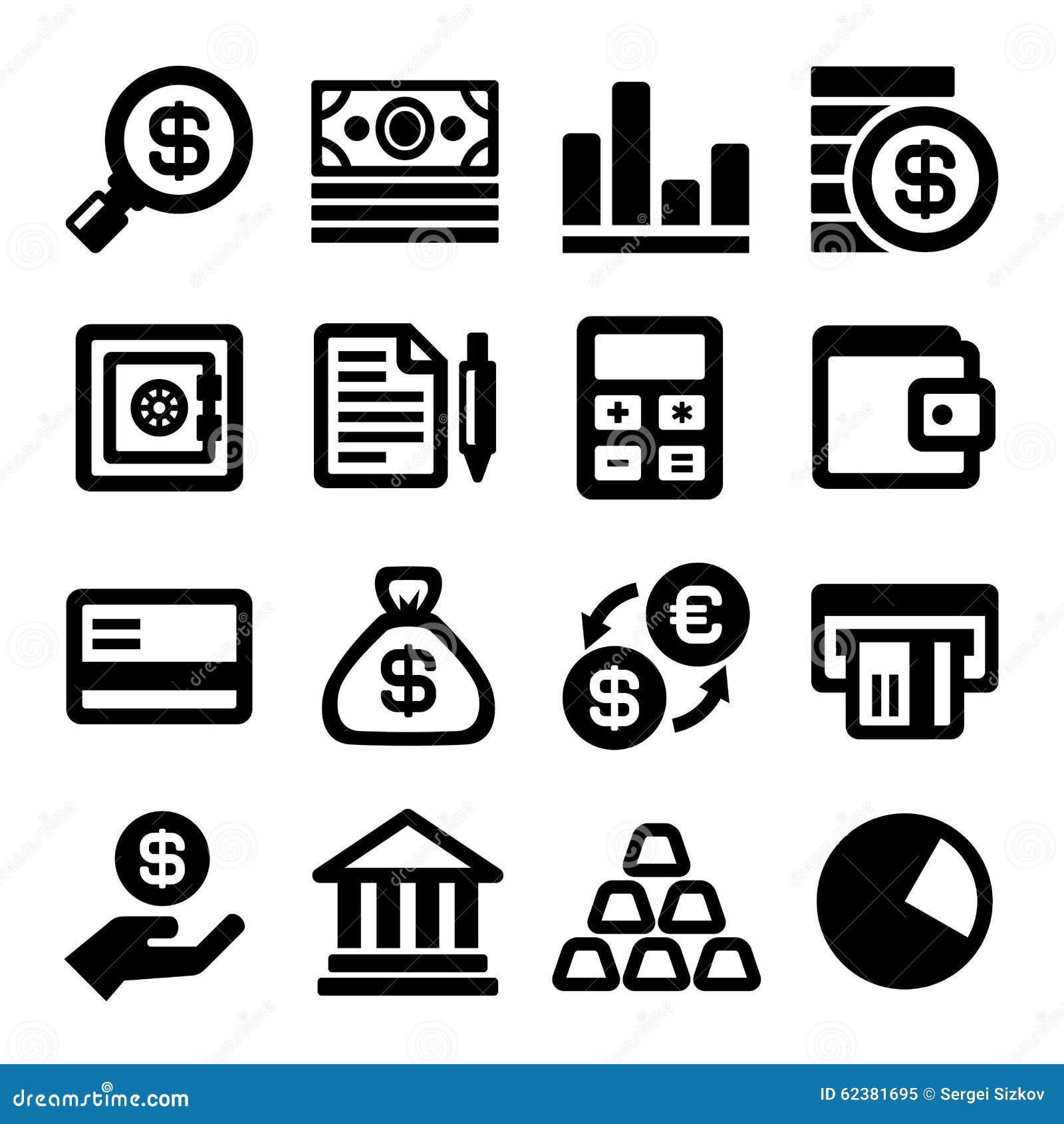 Icone Di Finanza E Di Affari Messe Vettore Illustrazione Vettoriale ...