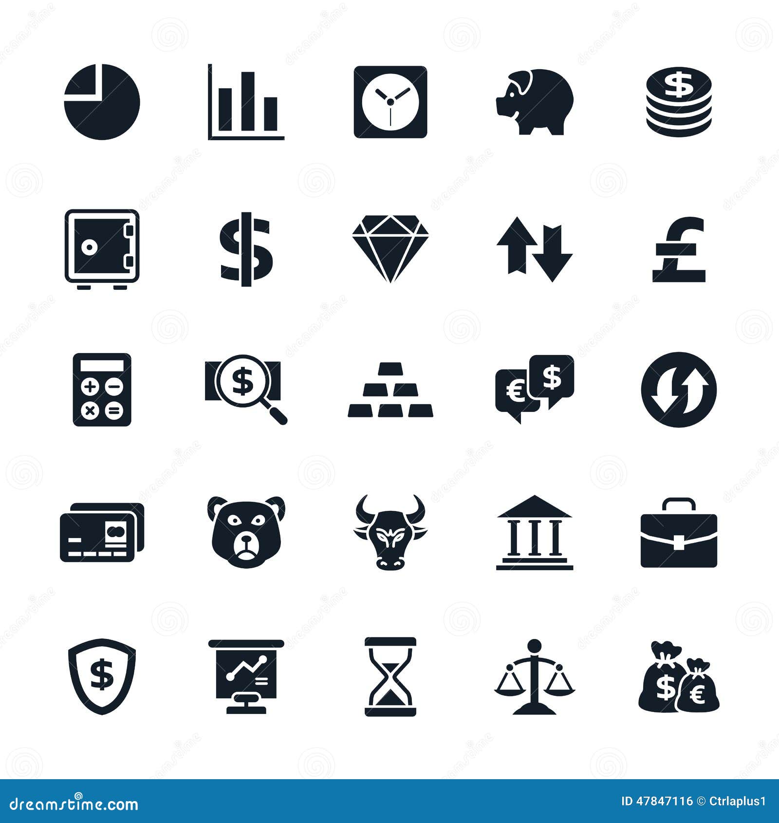 Icone Di Finanza E Di Riserva Illustrazione Vettoriale - Illustrazione ...