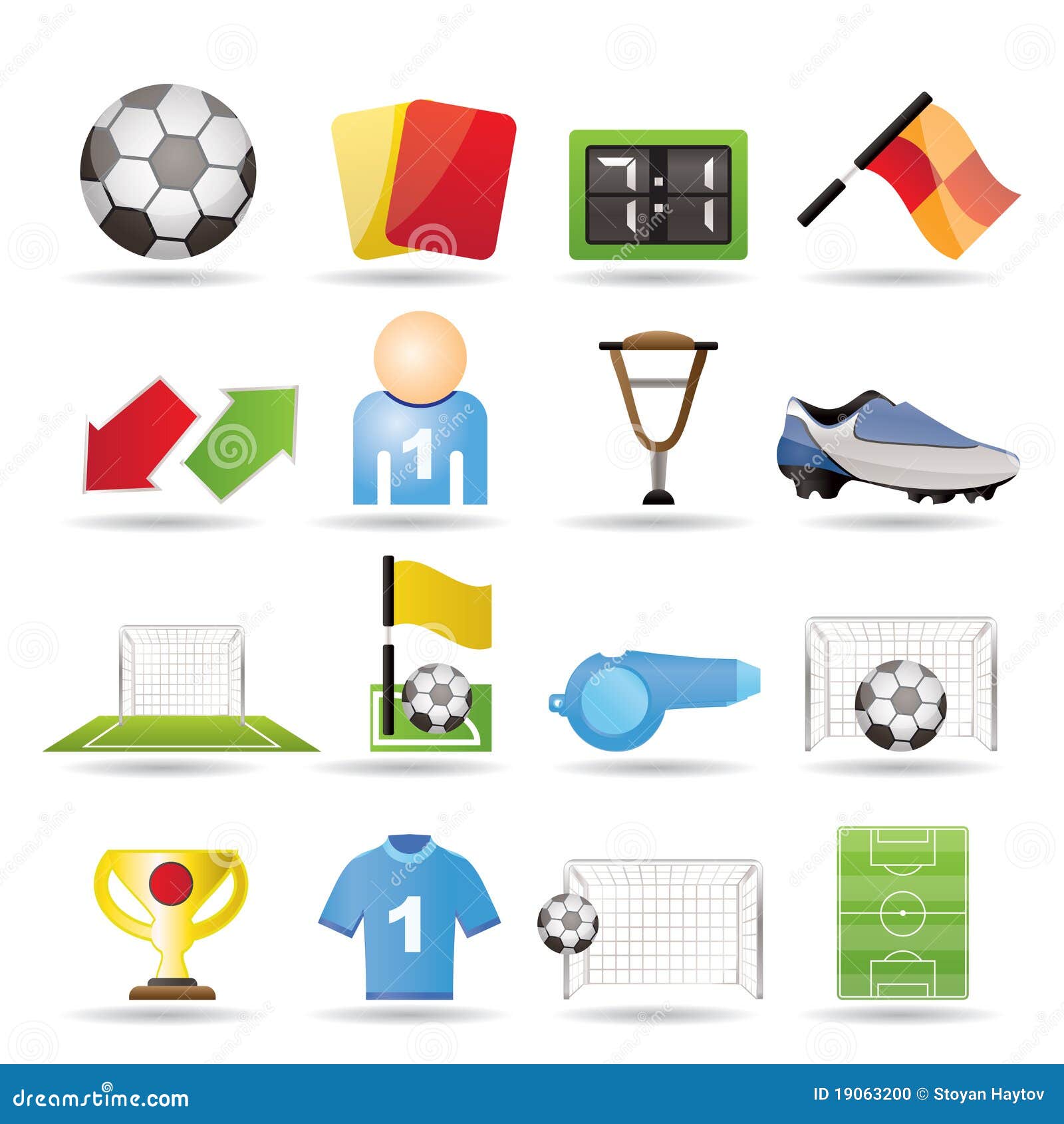 Icone Di Gioco Del Calcio, Di Calcio E Di Sport Illustrazione ...