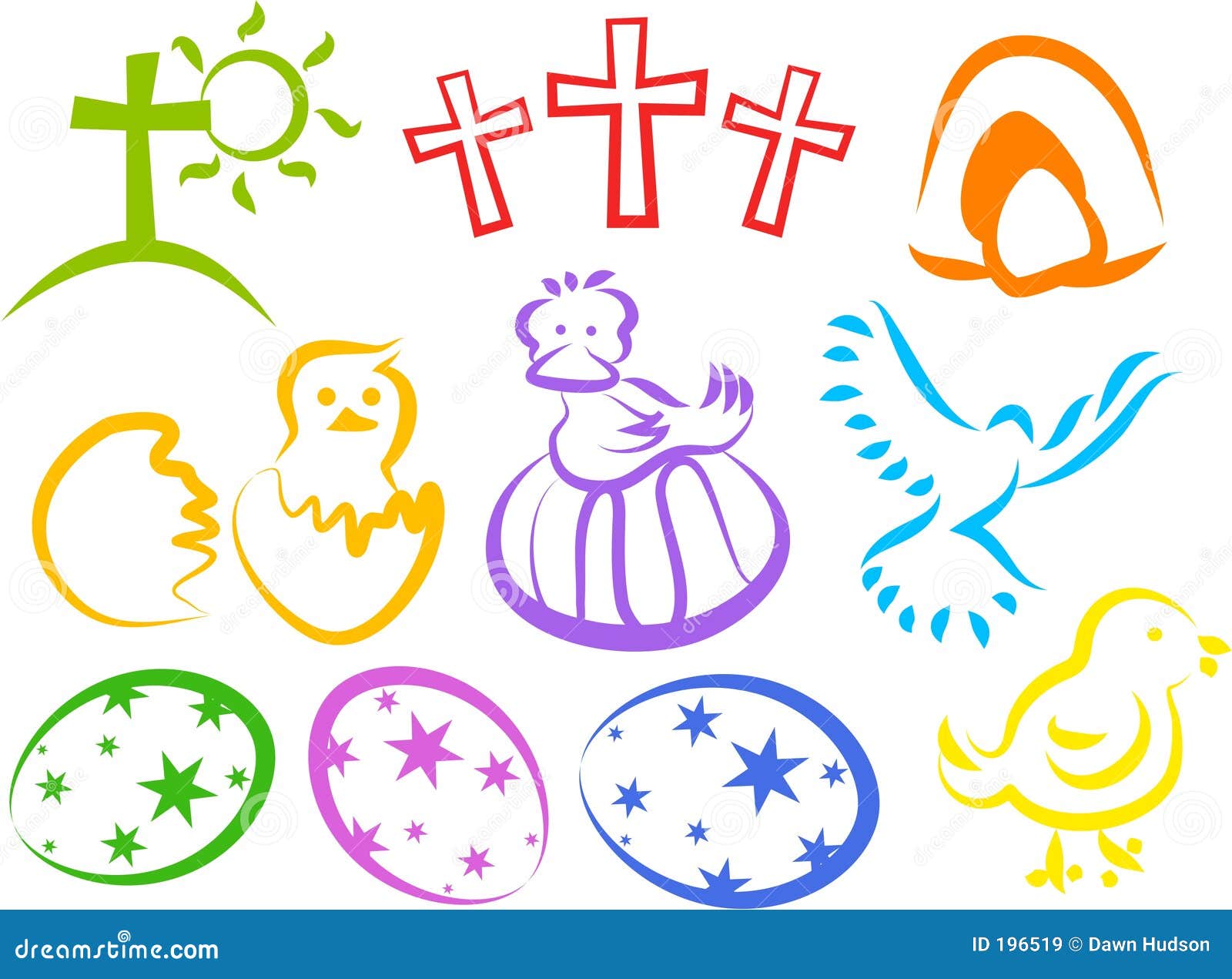 Icone di Pasqua illustrazione vettoriale. Illustrazione di occasioni ...