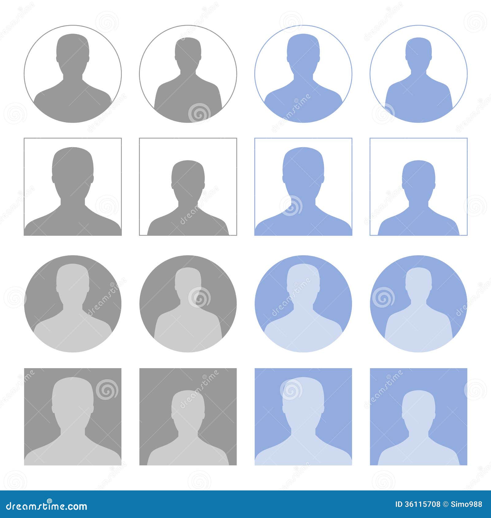 Icone di profilo illustrazione vettoriale. Illustrazione di grafico ...