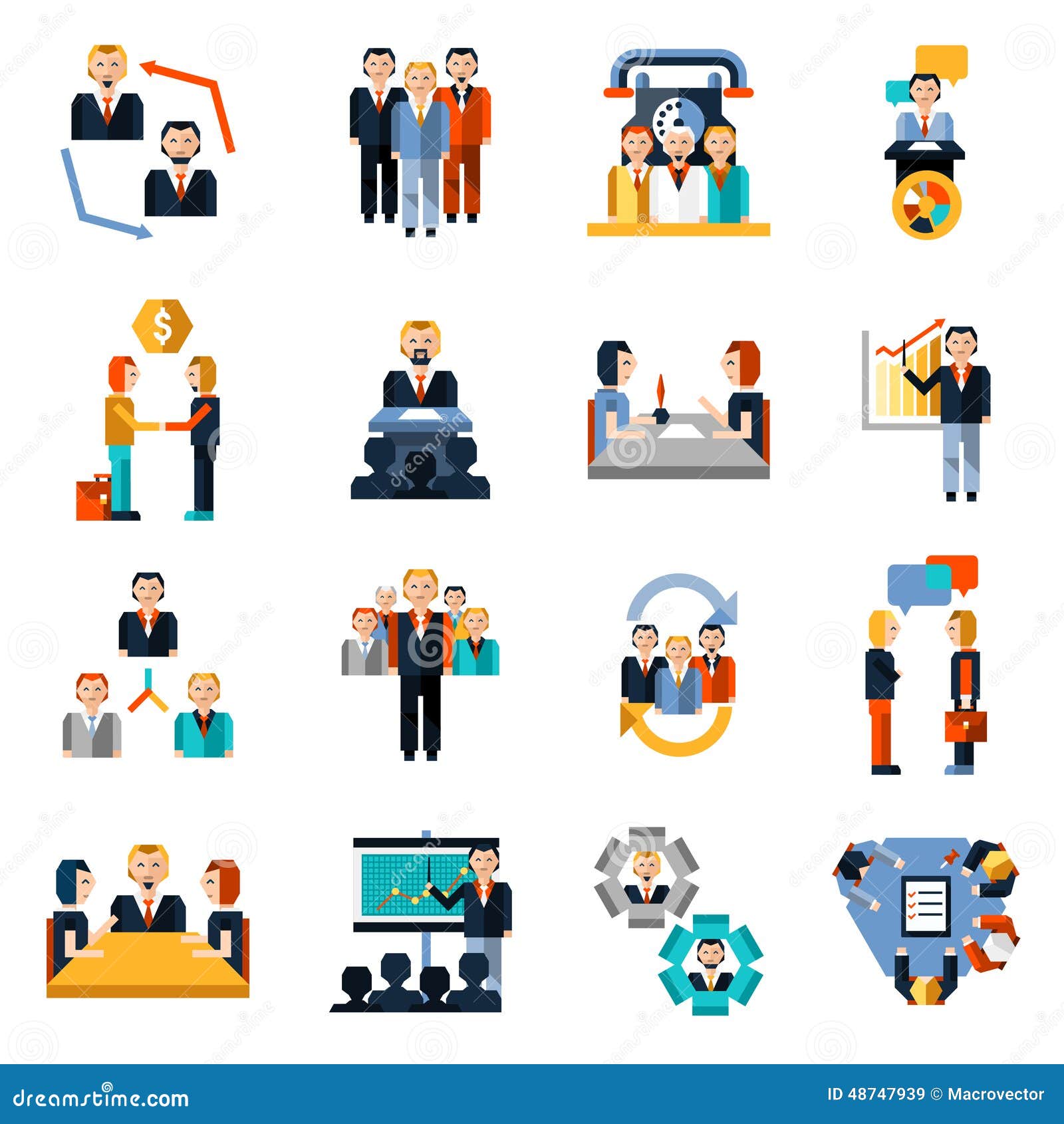 Icone di riunione messe illustrazione vettoriale. Illustrazione di ...