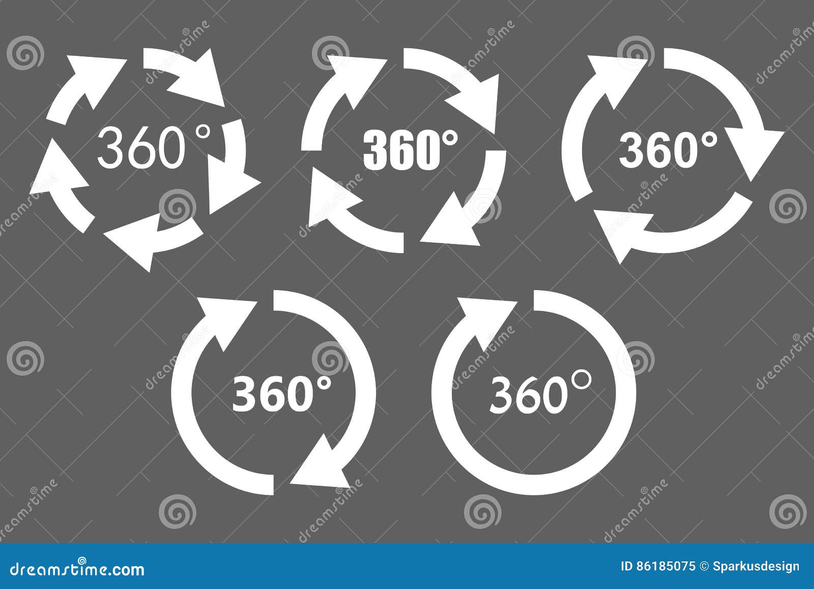 Icone Di Rotazione Di 360 Gradi Illustrazione Vettoriale ...