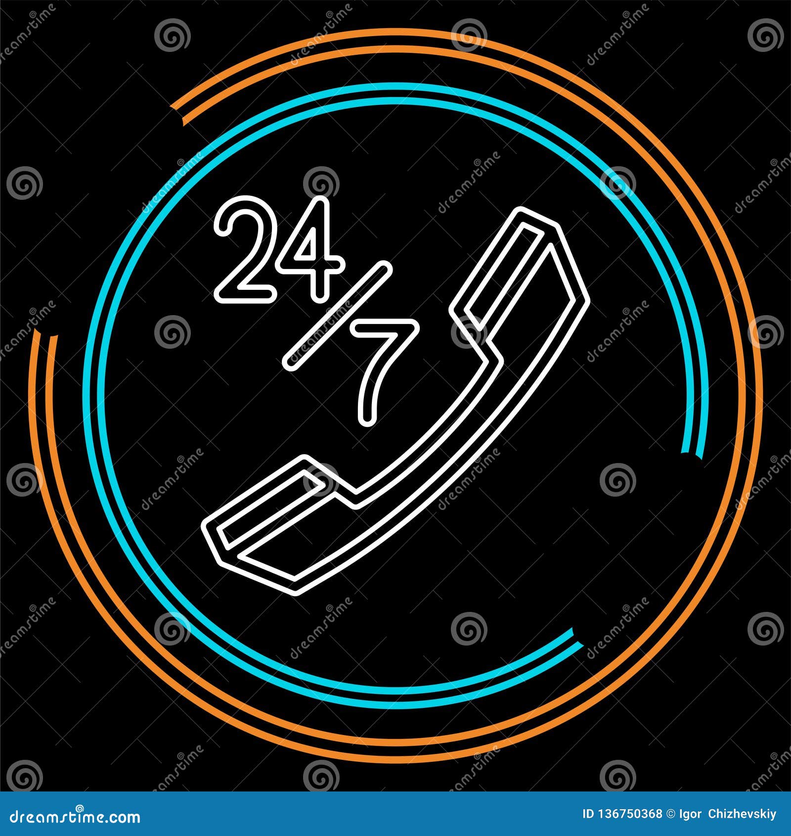 24 Icone Di 7 Servizi Di Assistenza Al Cliente Illustrazione Vettoriale ...