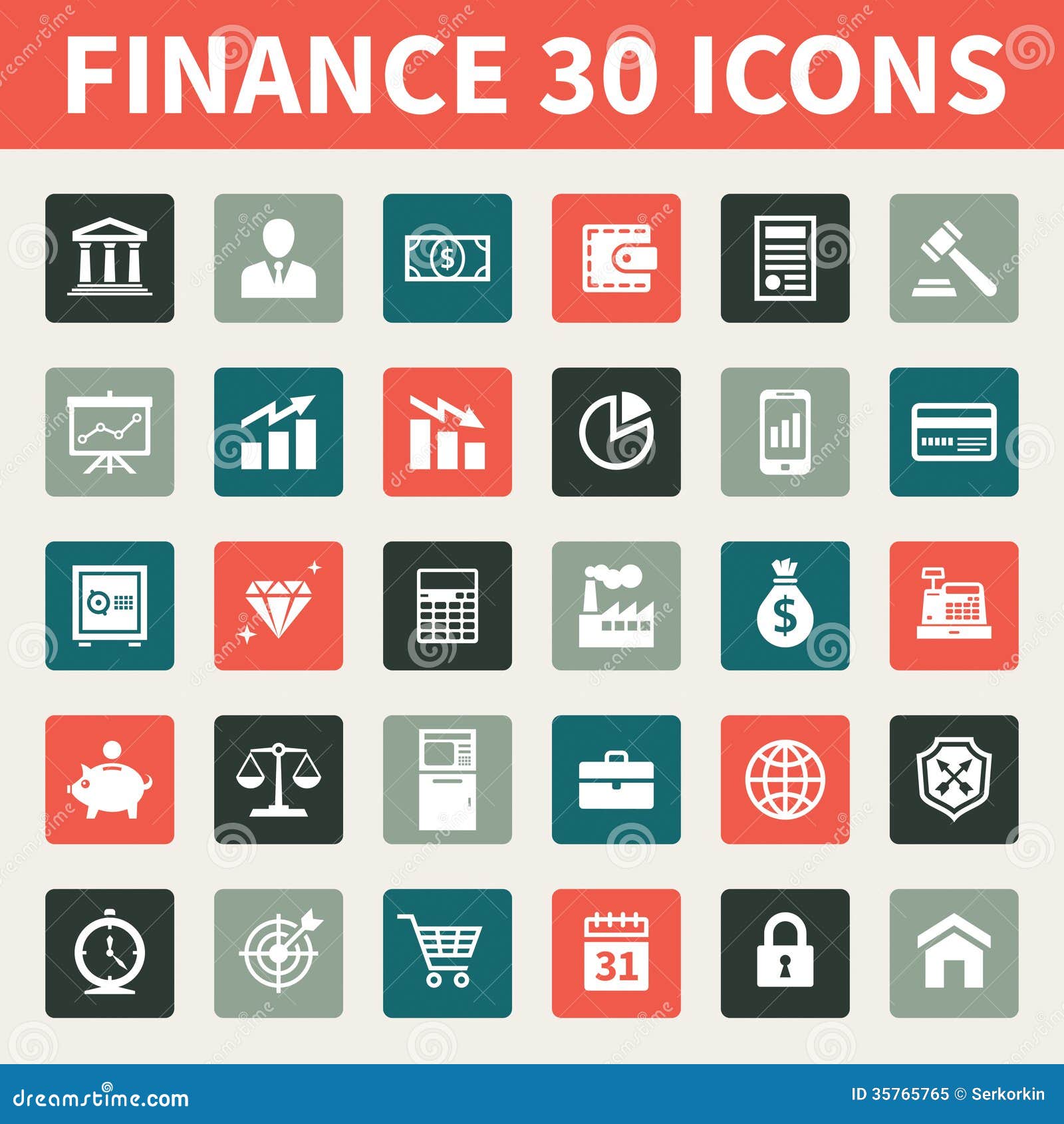 Icone Di Vettore Di Affari & Di Finanza 30 Illustrazione Vettoriale ...