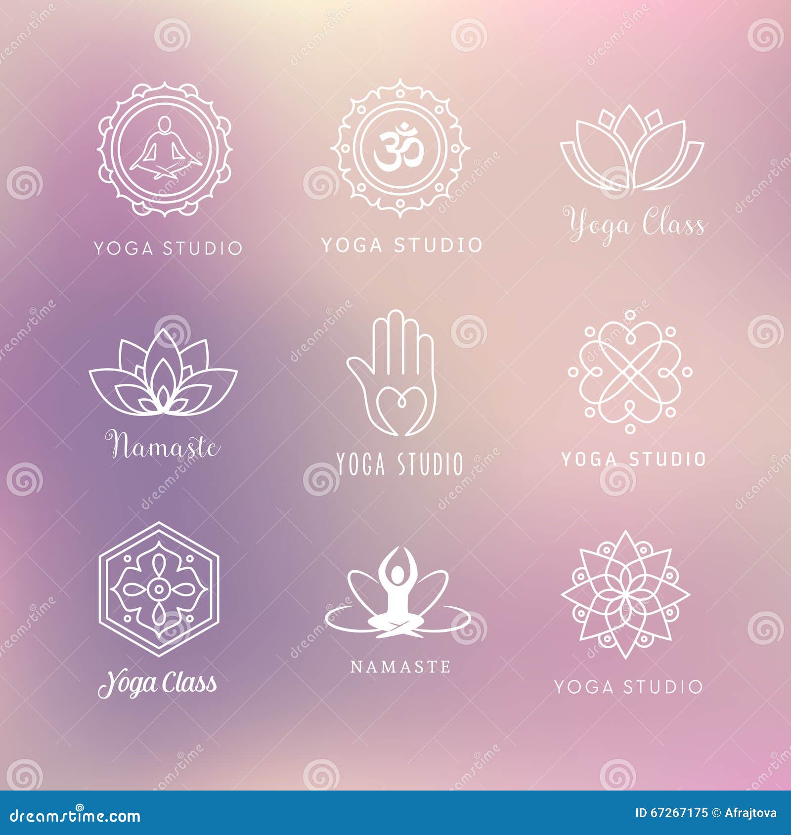 Icone di yoga - simboli illustrazione vettoriale. Illustrazione di ...