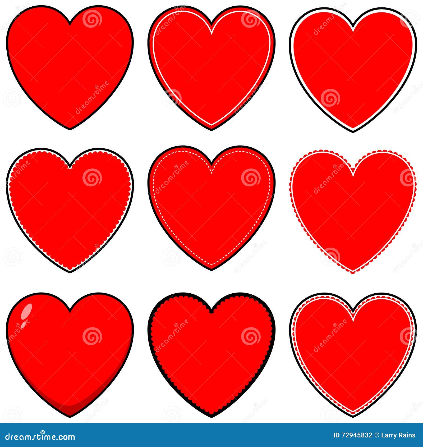 Icone e simboli del cuore illustrazione vettoriale. Illustrazione di ...