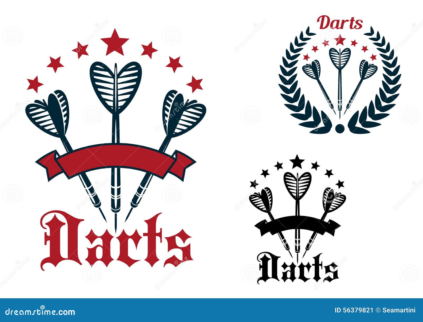 Icone Ed Emblemi Di Sport Del Gioco Dei Dardi Illustrazione Vettoriale ...