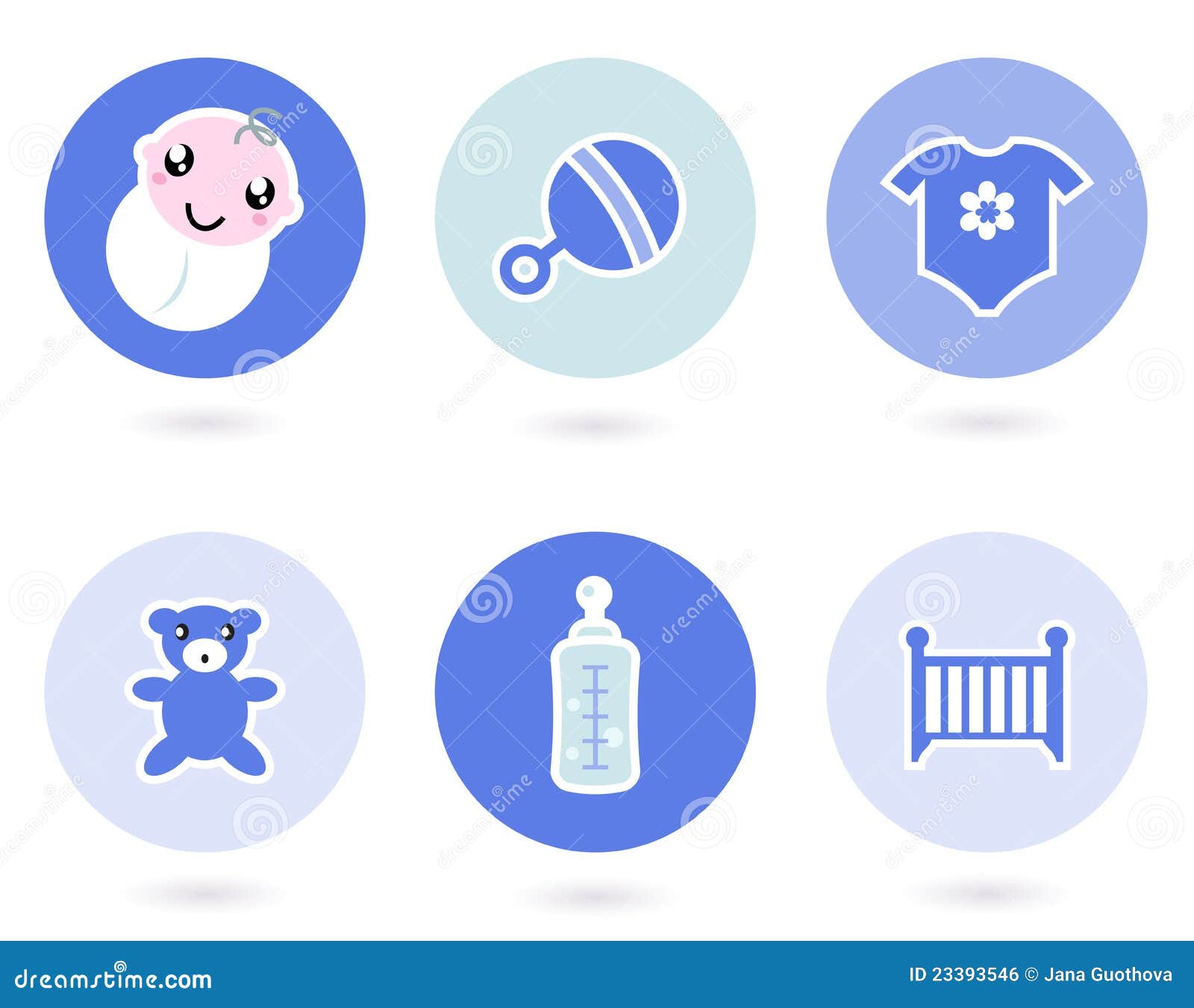 Icone Ed Oggetti Per Il Neonato Illustrazione Vettoriale ...