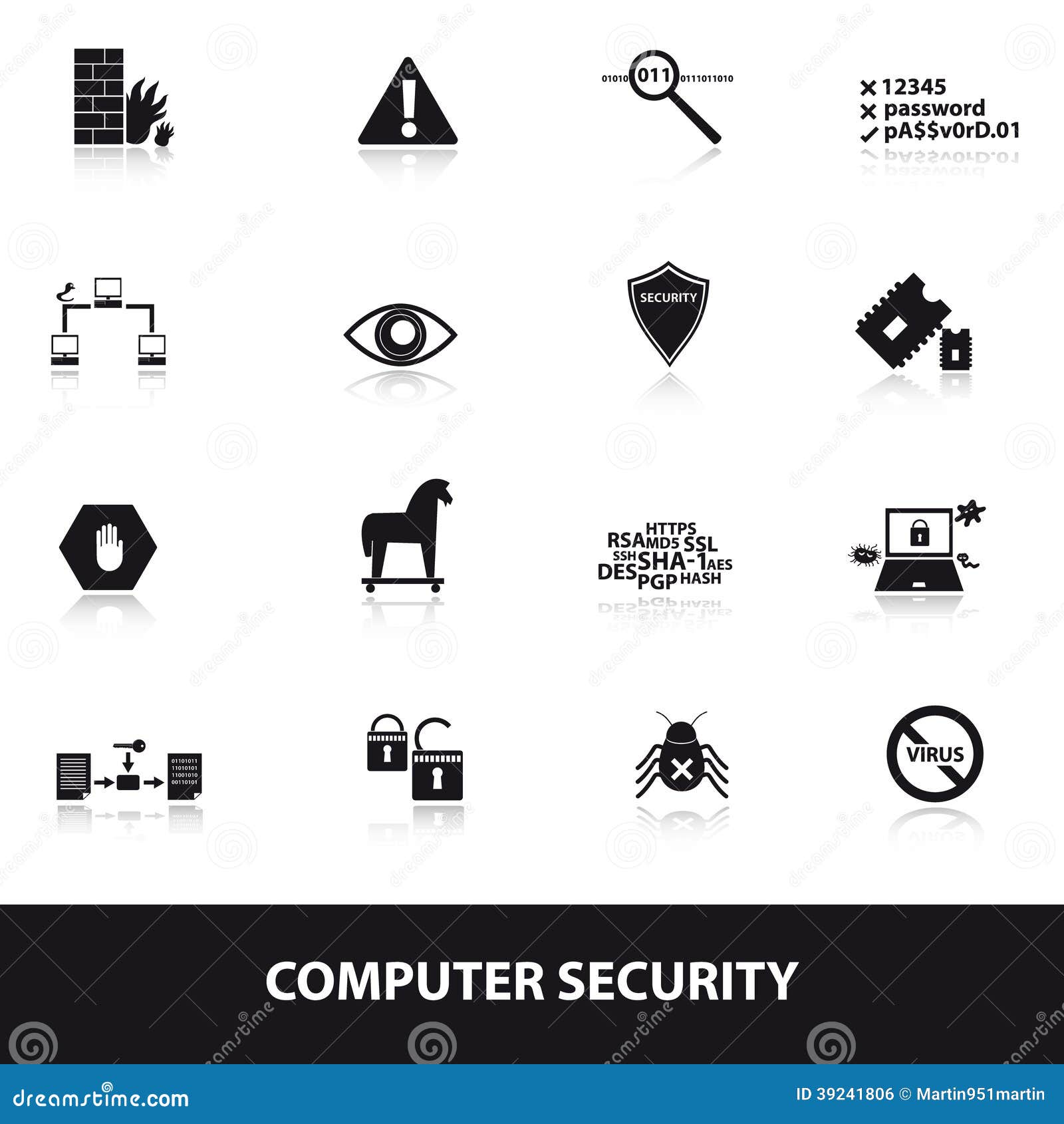 Icone Eps10 Di Sicurezza Informatica Illustrazione Vettoriale ...