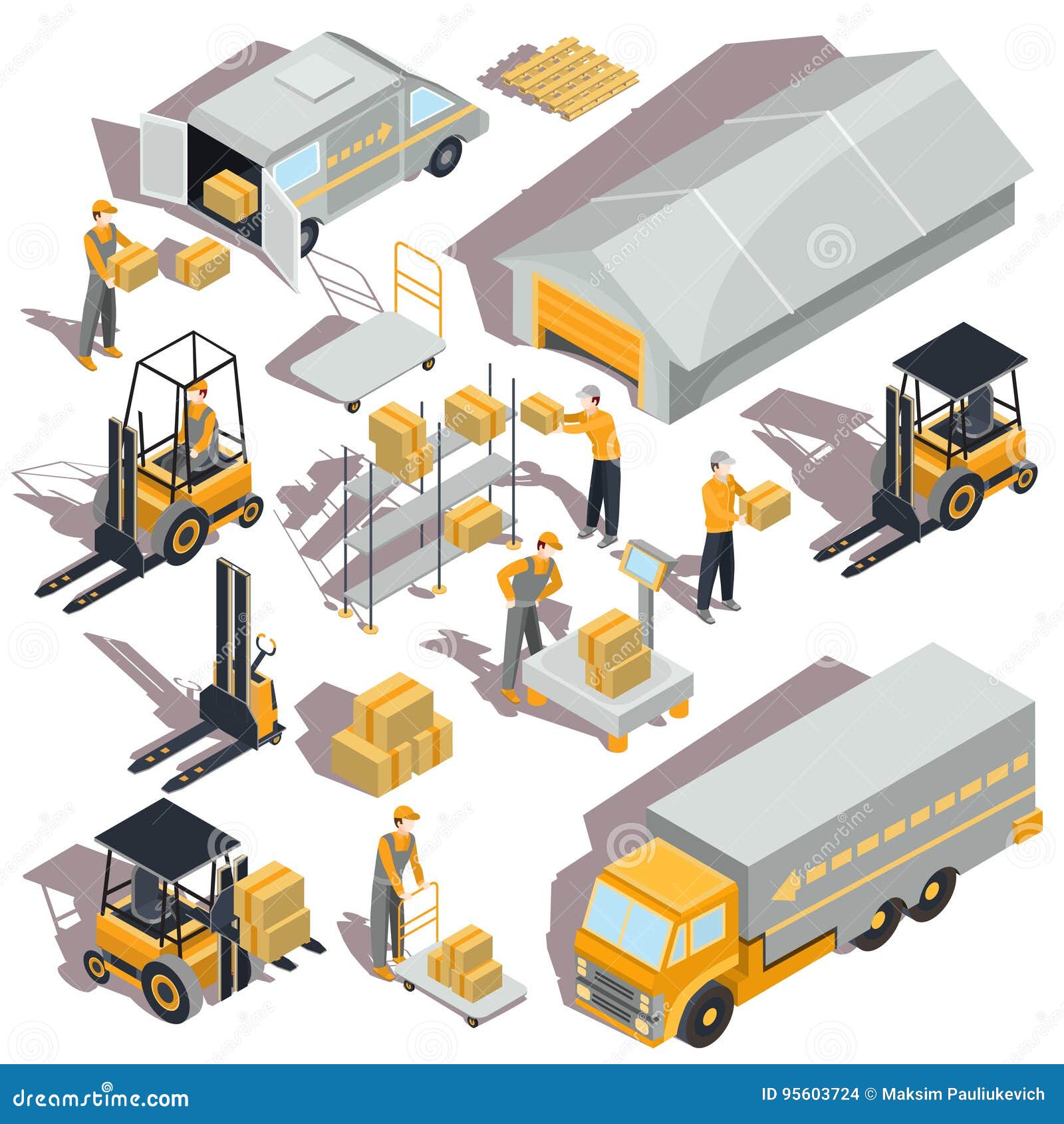 Icone Isometriche Di Consegna E Logistiche Illustrazione di Stock ...