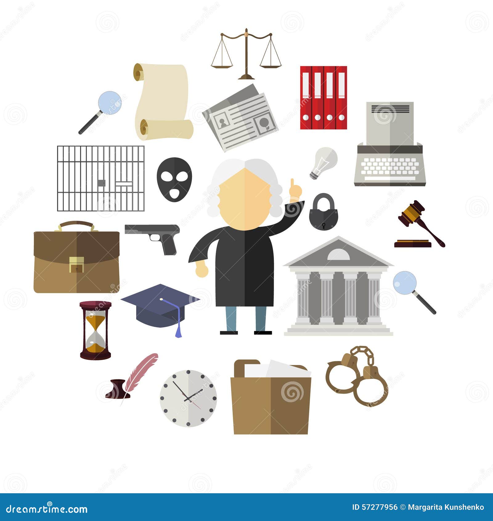 Icone Legali E Della Giustizia Di Legge, Illustrazione Vettoriale ...