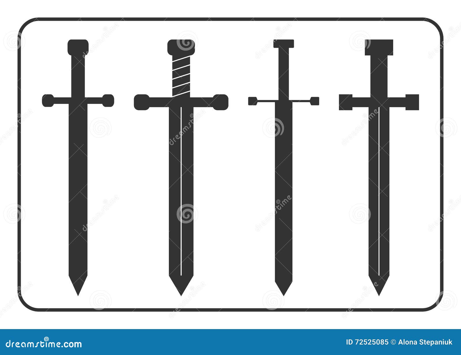 Icone Medievali Delle Spade Messe Illustrazione Vettoriale ...