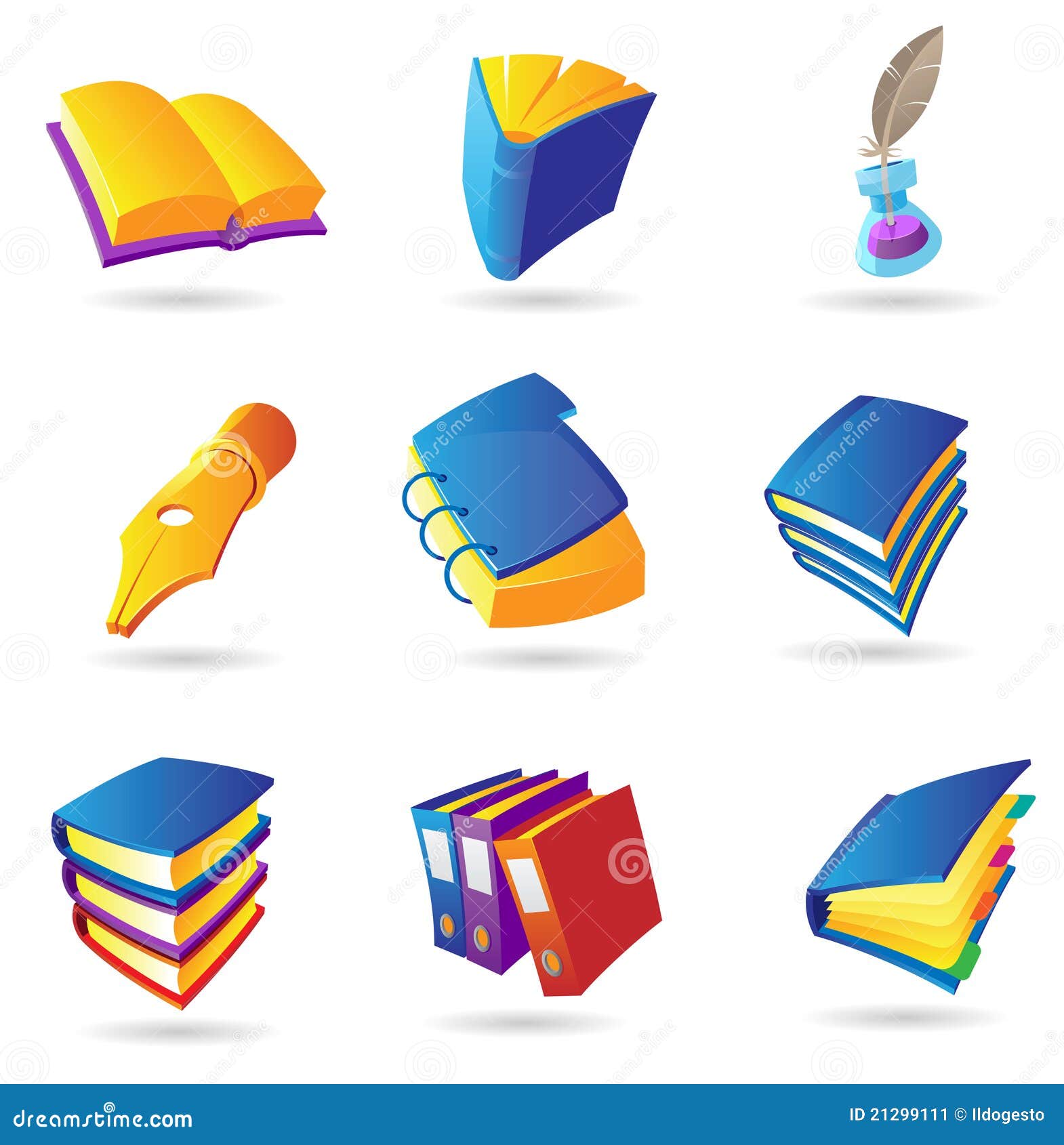 Icone per i libri illustrazione vettoriale. Illustrazione di taccuino ...