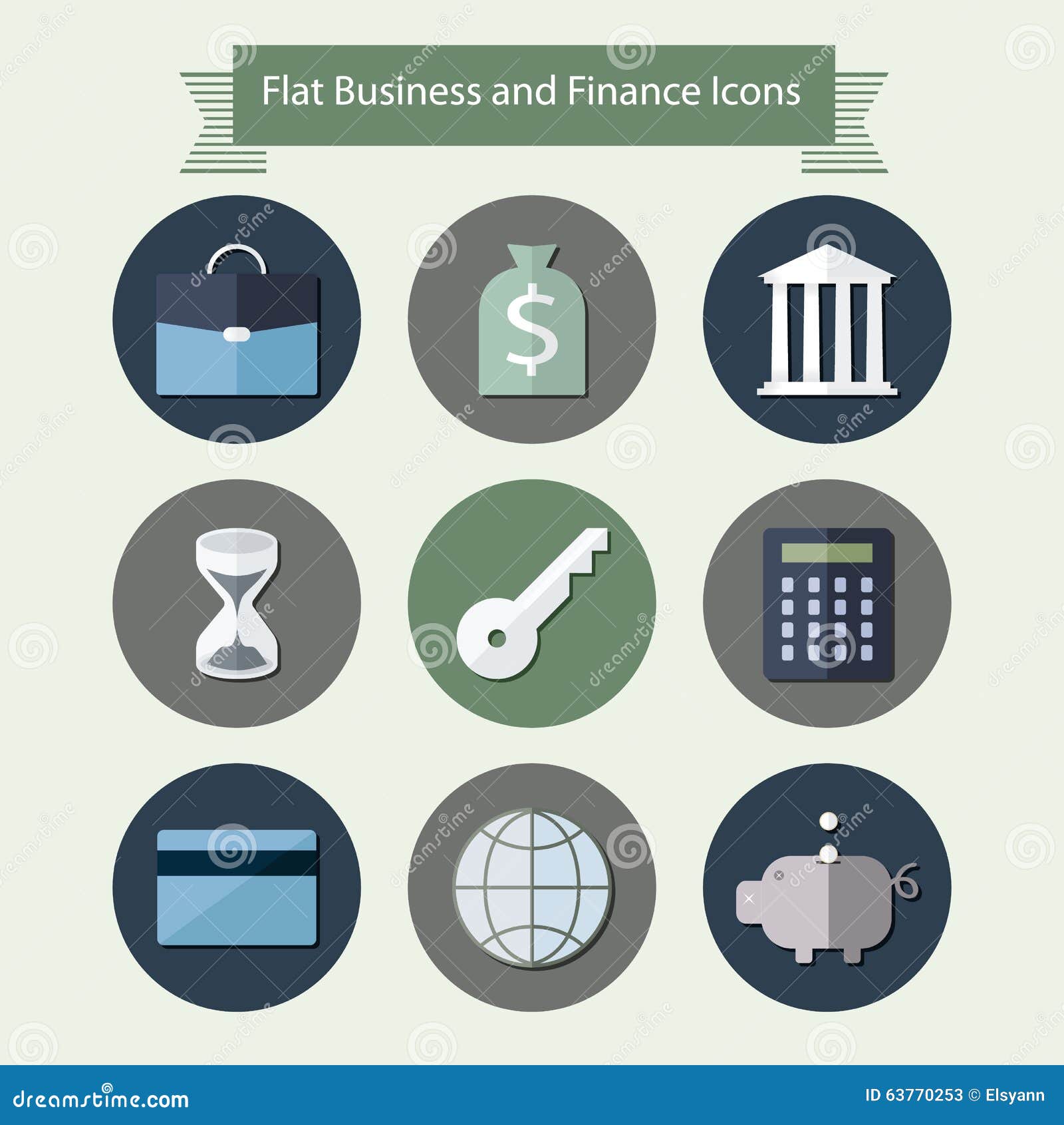 Icone Piane 1 Di Finanza E Di Affari Illustrazione Vettoriale ...