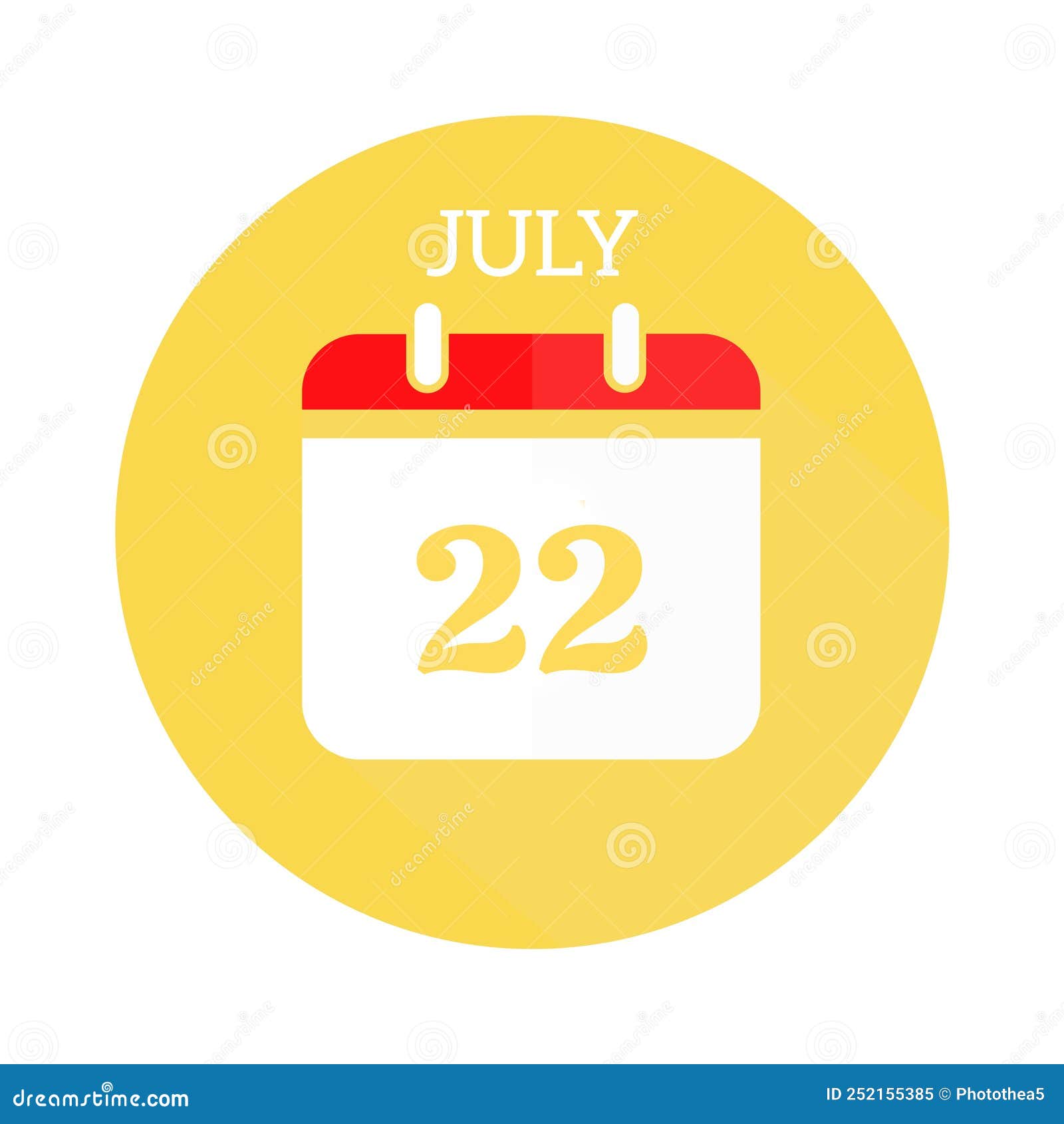Icone Plate Du Calendrier Du 22 Juillet Illustration Stock ...