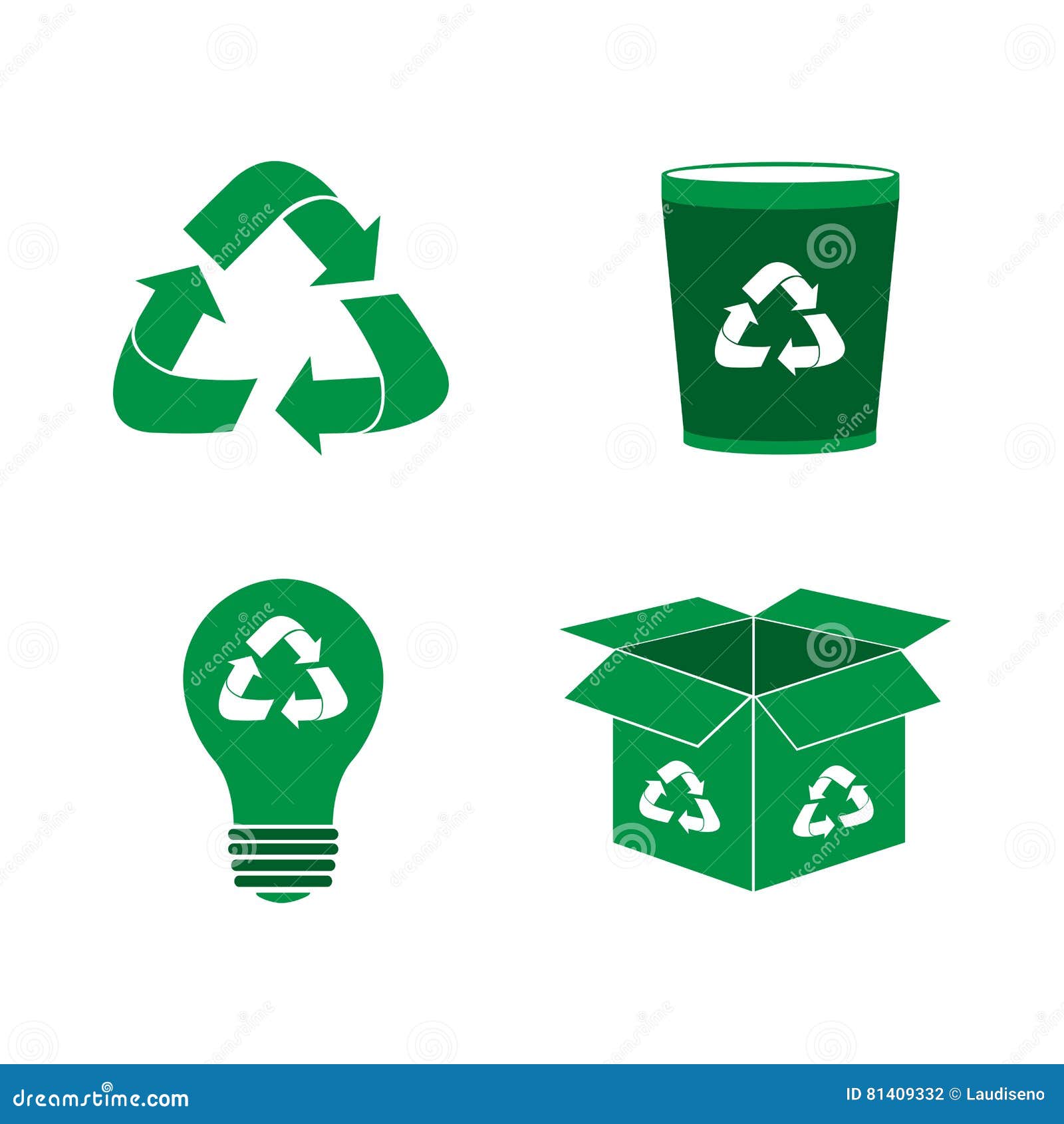 Icone riciclabili illustrazione di stock. Illustrazione di verde - 81409332