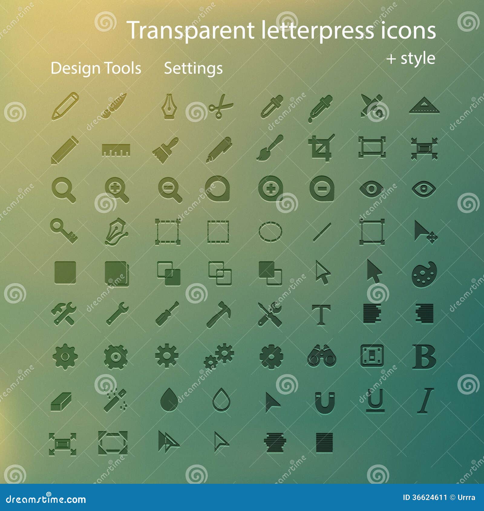 Icone Trasparenti Dello Scritto Tipografico. Illustrazione Vettoriale ...