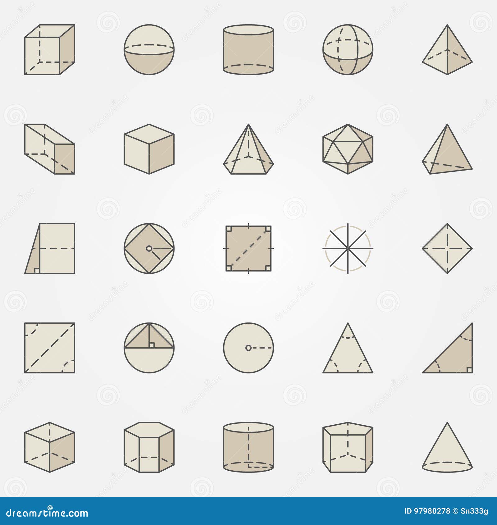 Icone Variopinte Della Geometria Illustrazione Vettoriale ...